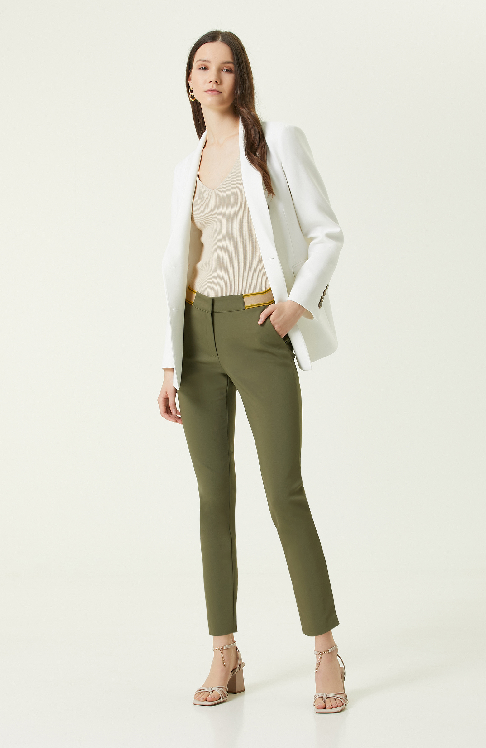 Slim Fit Haki Pantolon