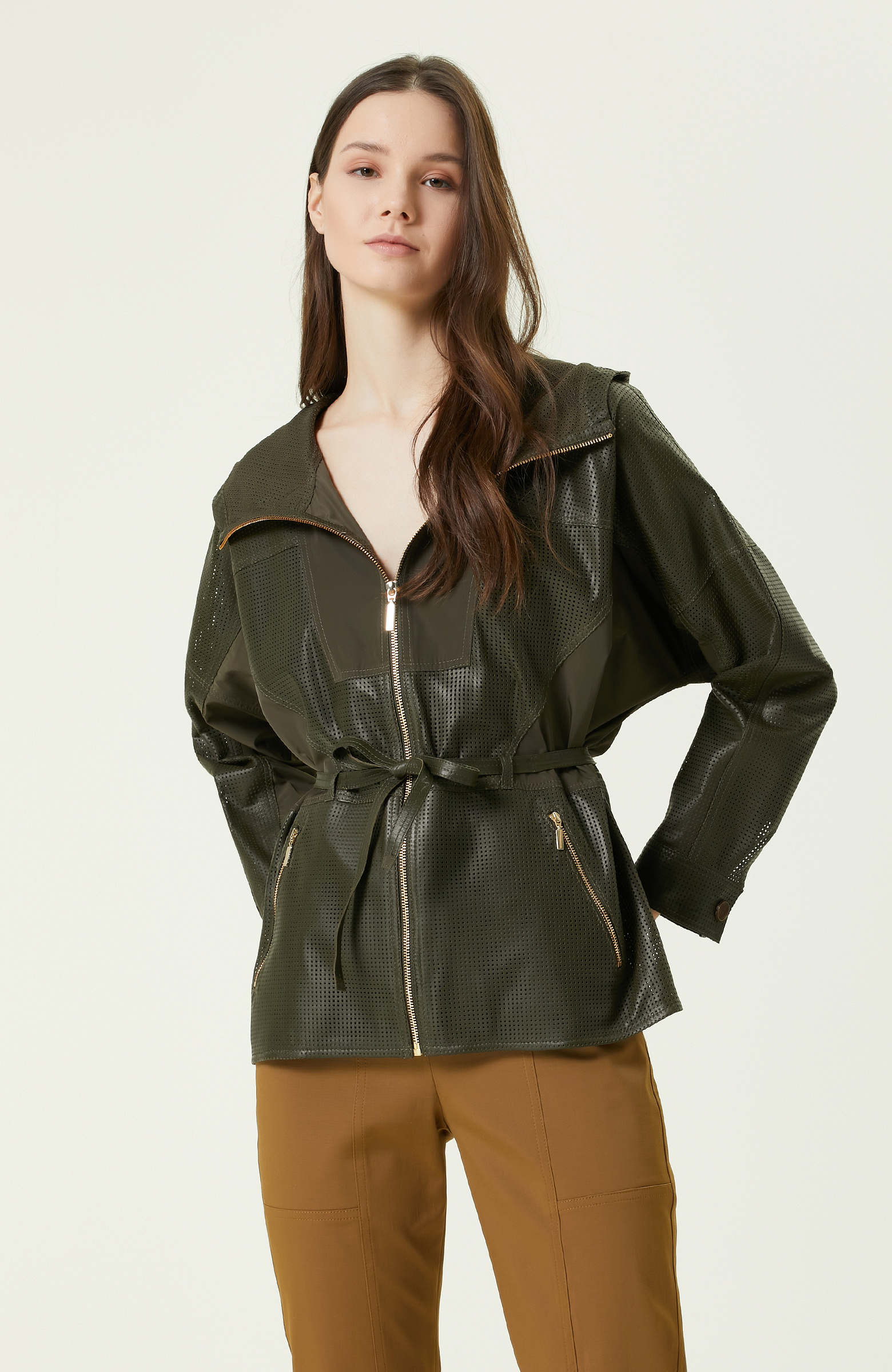 Regular Fit Haki Deri Mont Regular Fit Haki Deri Mont