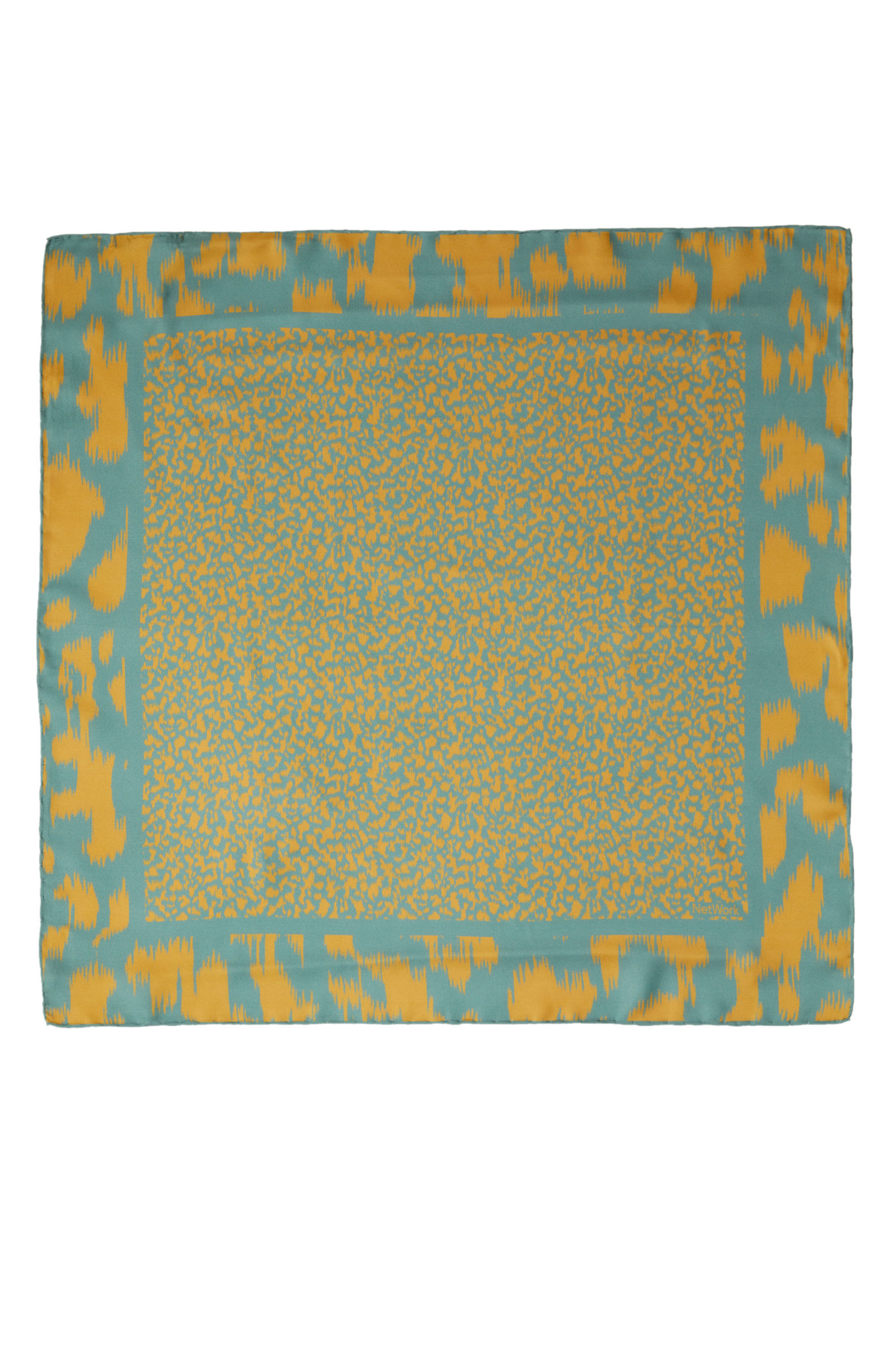 Sarı Mavi Desenli Şal