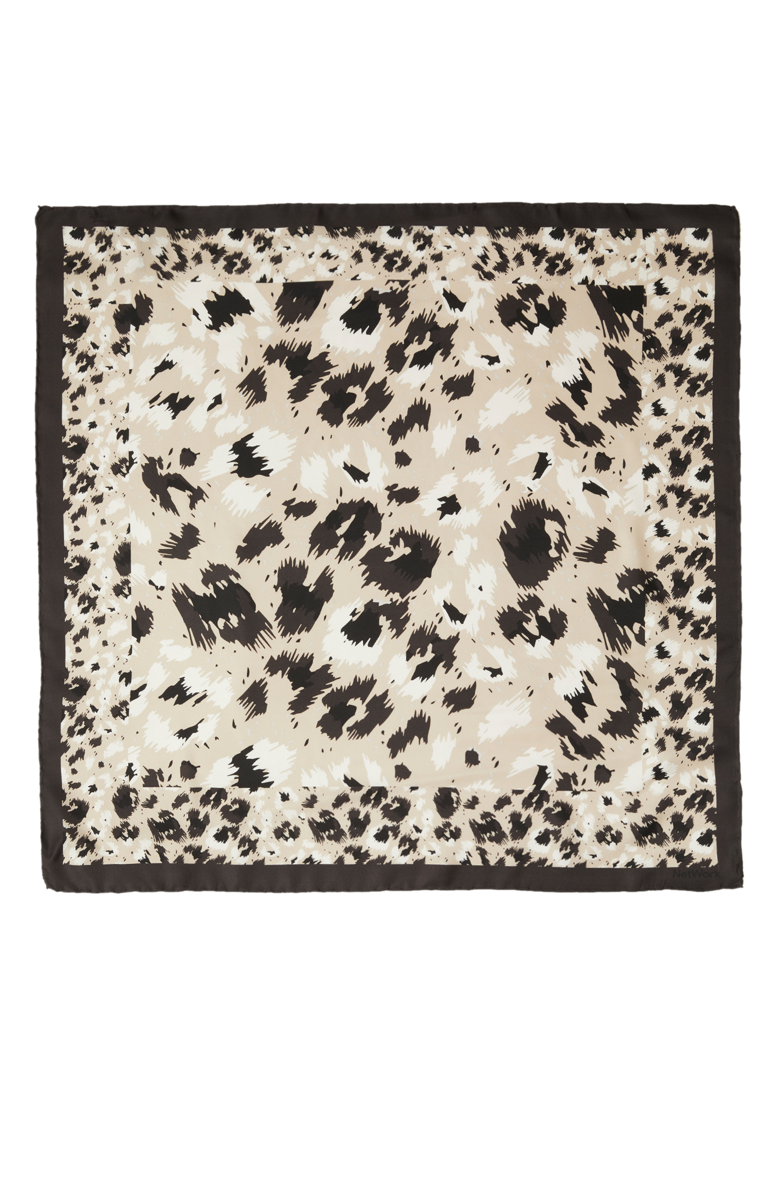 Siyah Leopar Desenli Kadın Şal