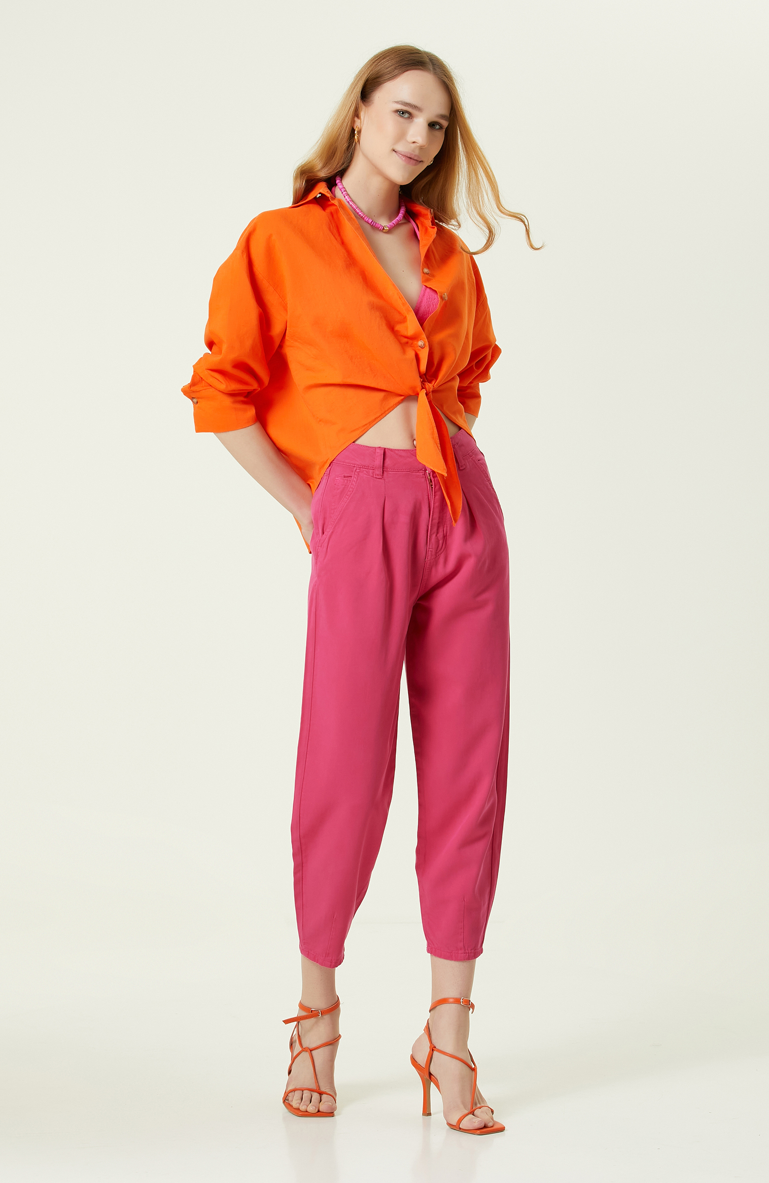 Basic Fit Fuşya Casual Pantolon