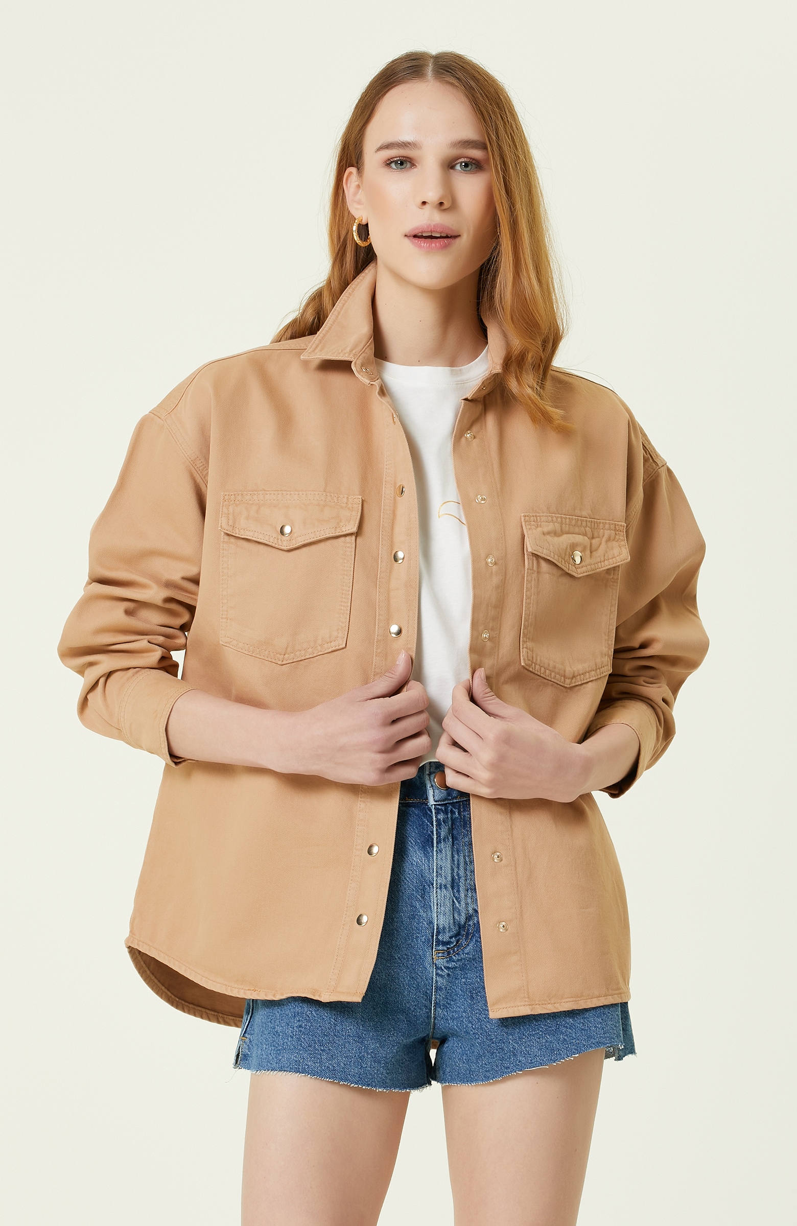 Basic Fit Camel Non-Denim Gömlek Basic Fit Camel Non-Denim Gömlek