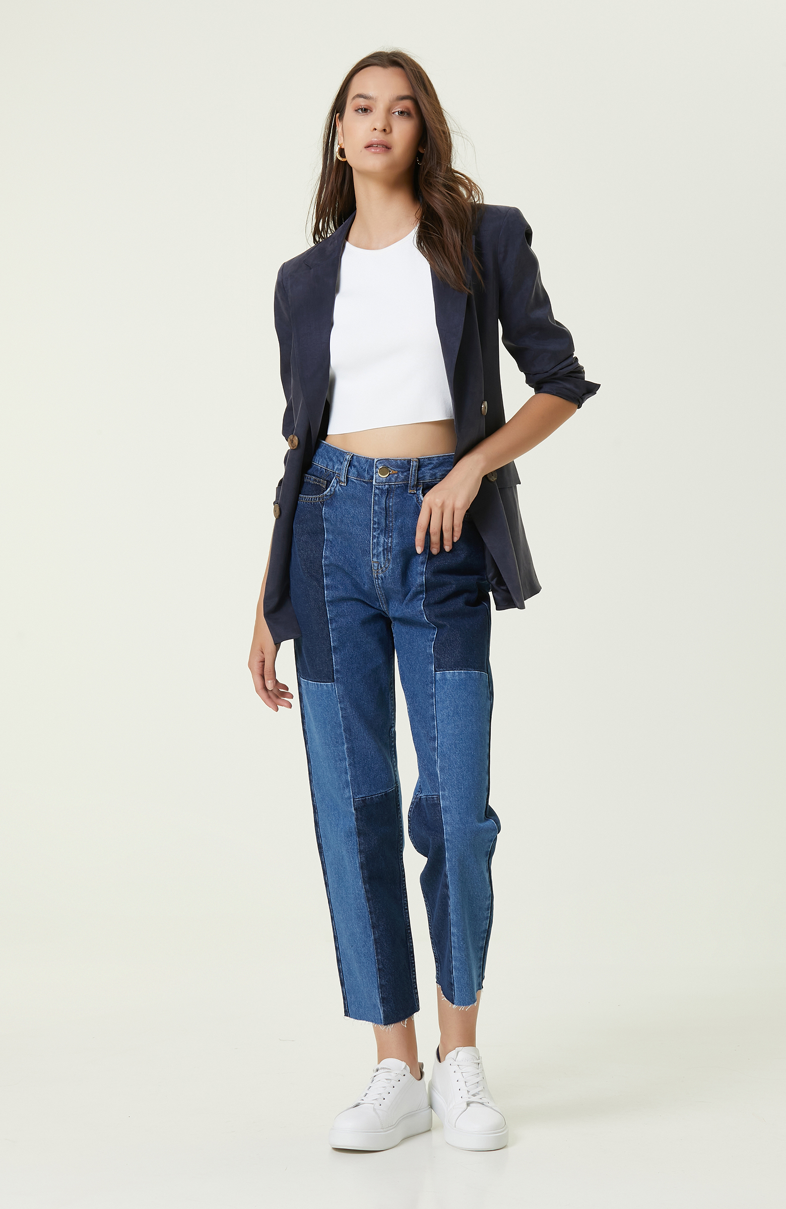 Basic Fit Lacivert Denim Pantolon