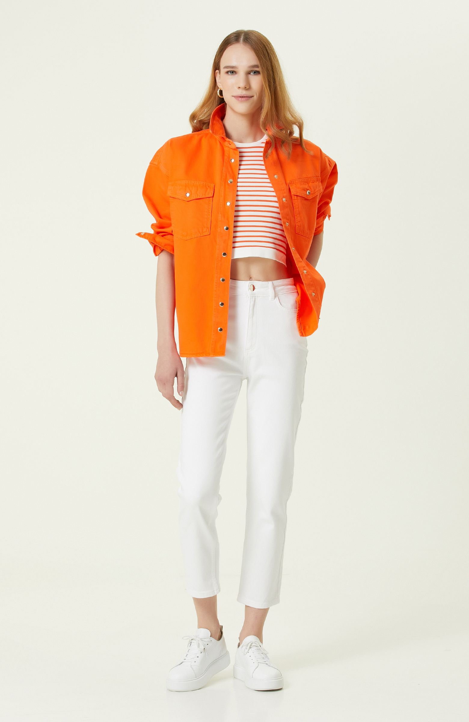 Basic Fit Beyaz Denim Pantolon