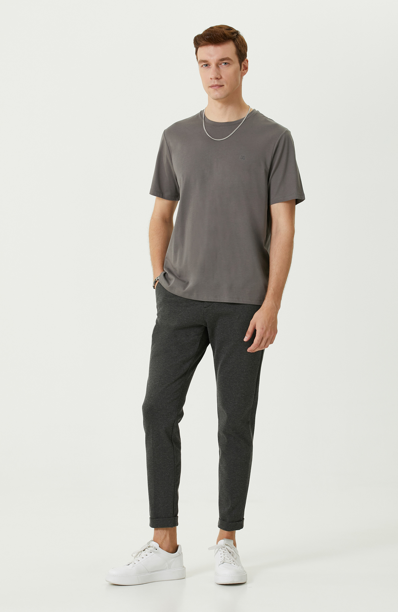 Slim Fit Antrasit Pantolon