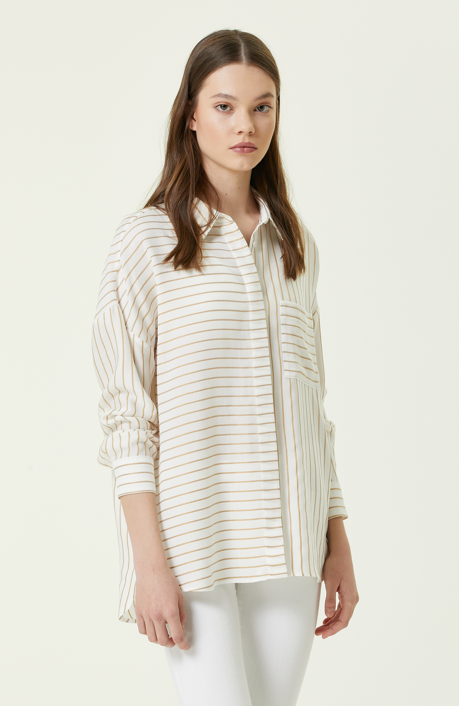 Basic Fit Hardal Ekru Gömlek Basic Fit Hardal Ekru Gömlek