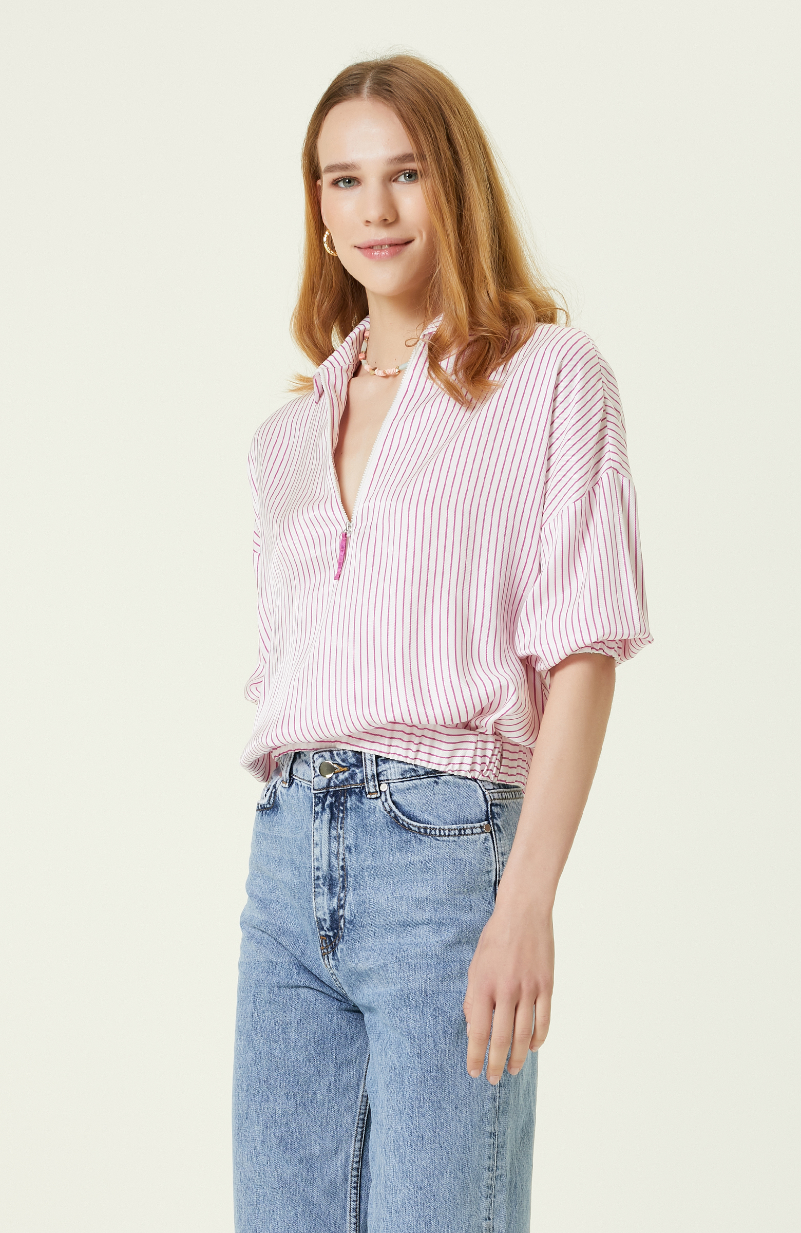 Basic Fit Fuşya Gömlek