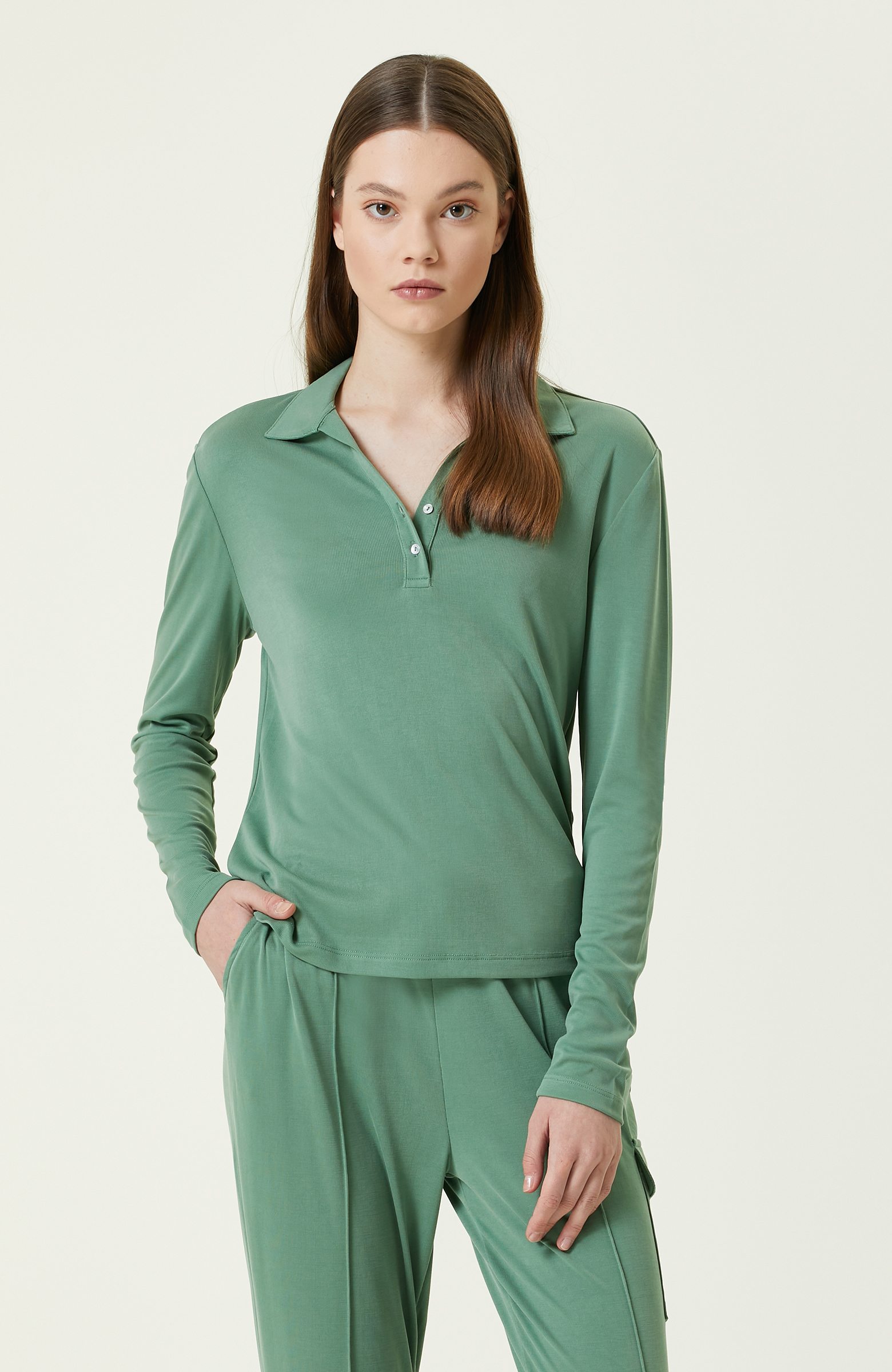 Basic Fit Yeşil Sweatshirt