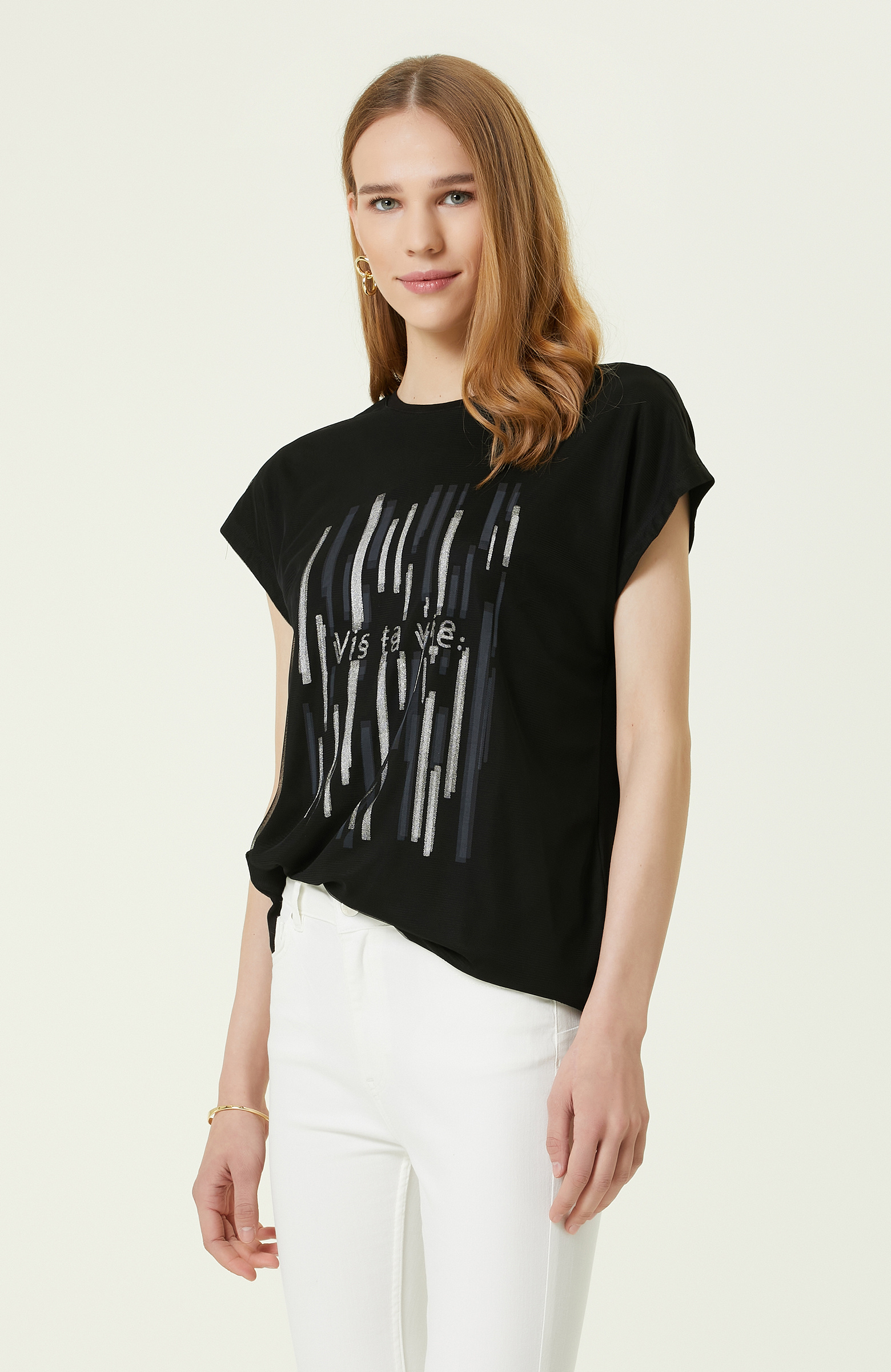 Siyah Baskılı T-shirt