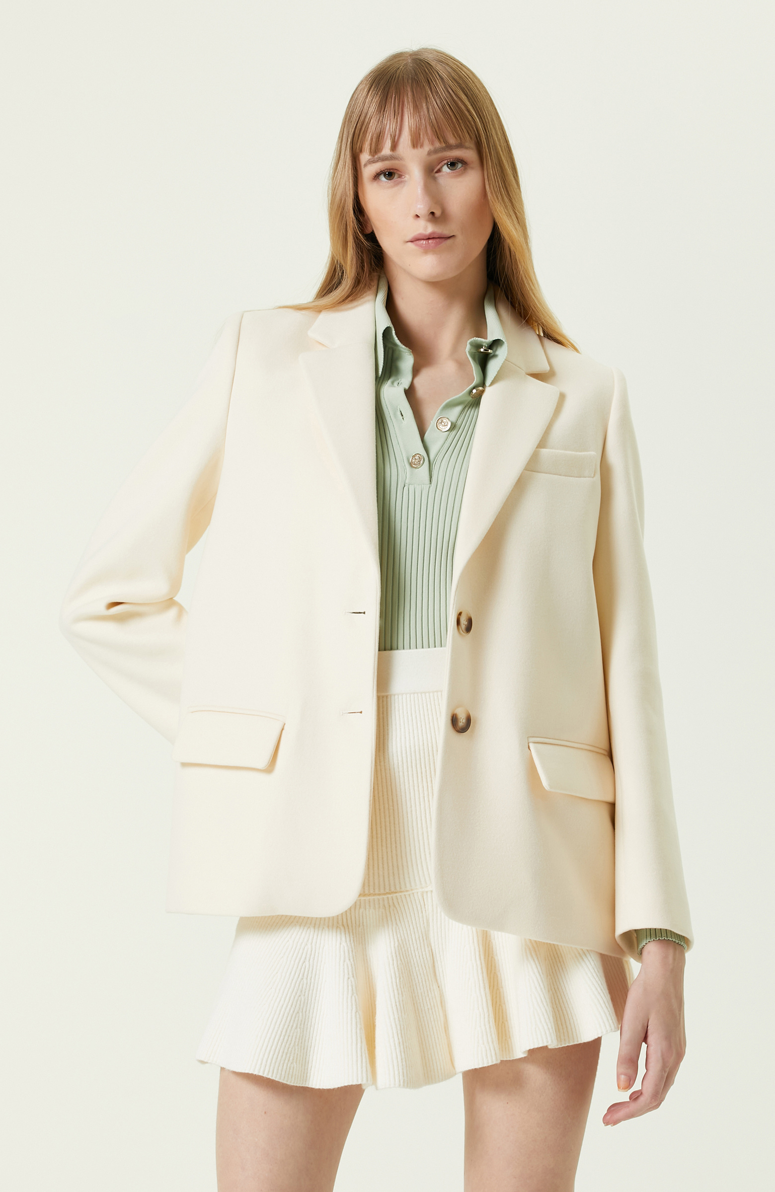 Regular Fit Krem Ceket