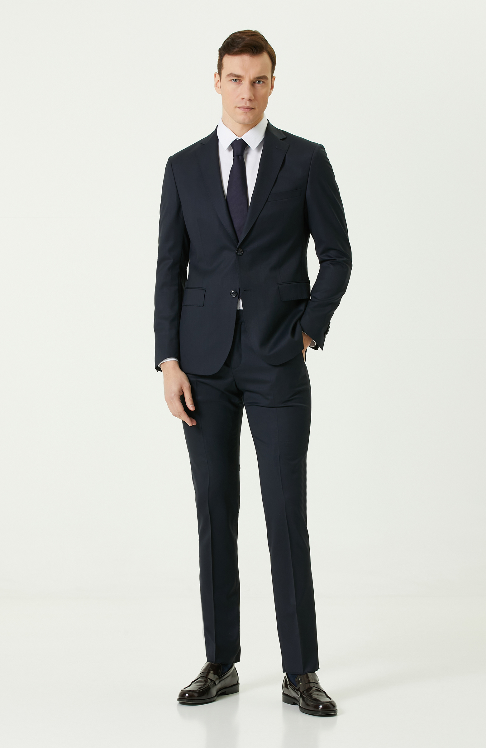 California Lacivert Yün Takım Elbise