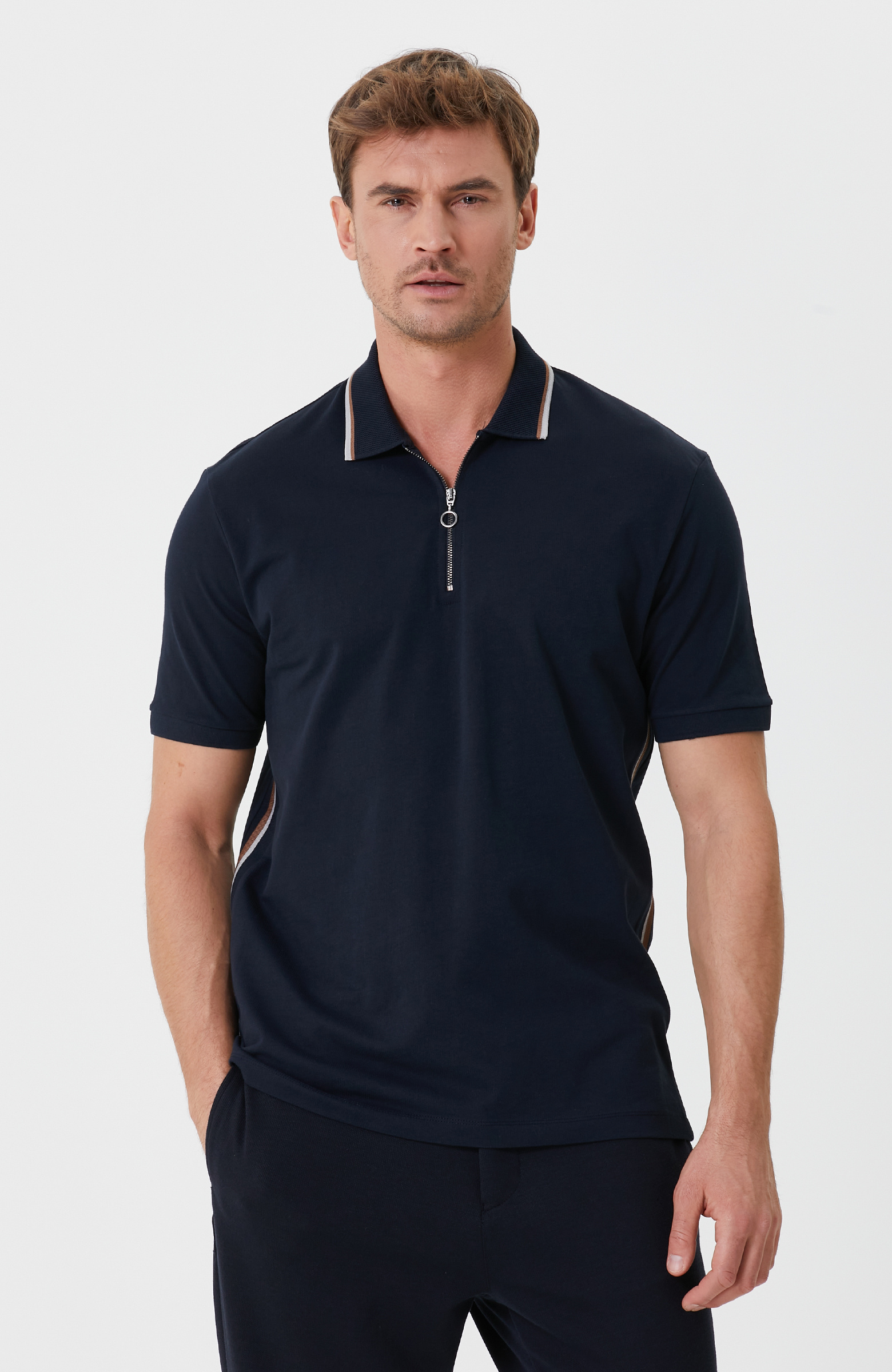 Lacivert Polo Yaka T-shirt