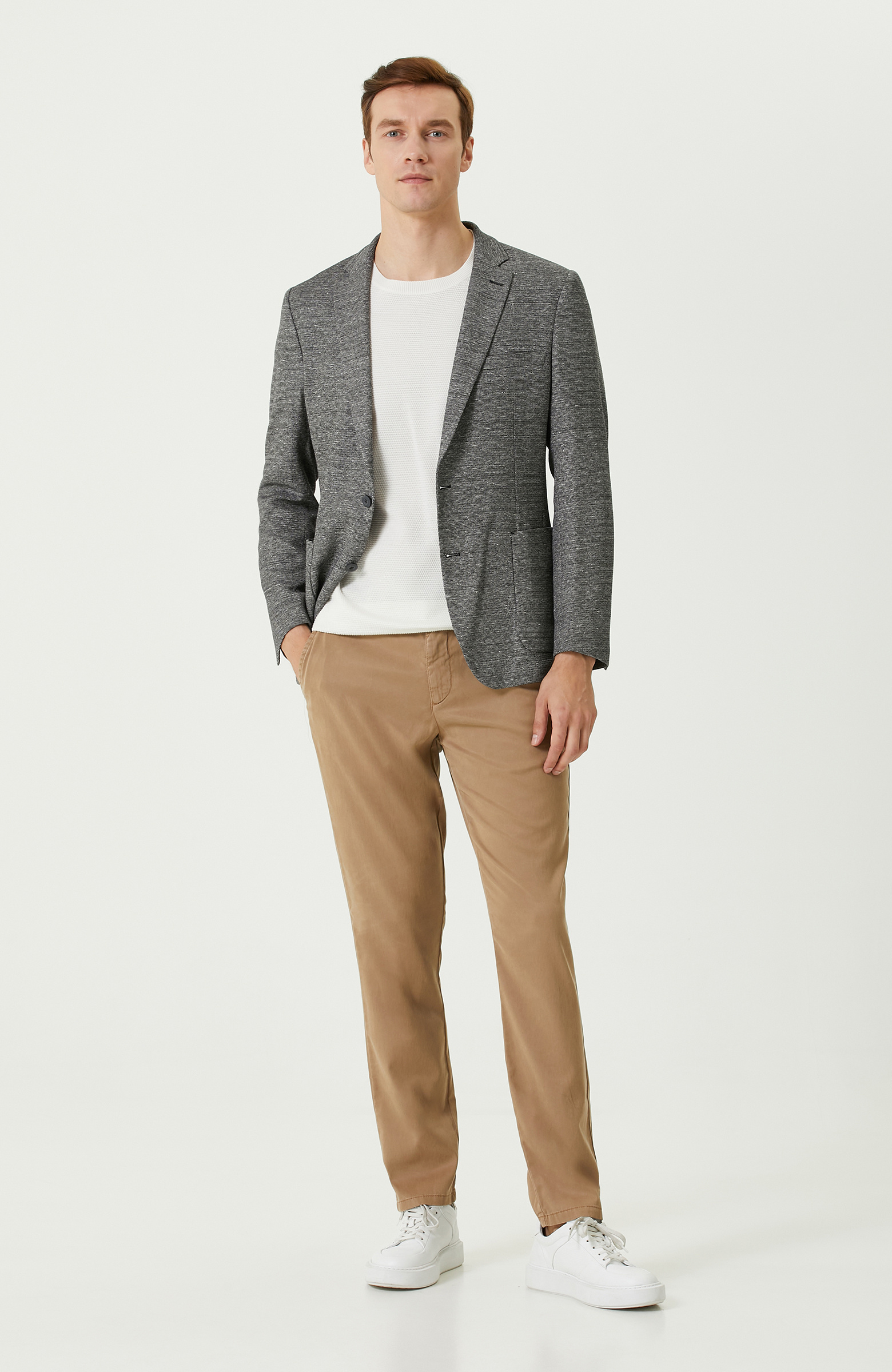 Slim Fit Camel Pantolon