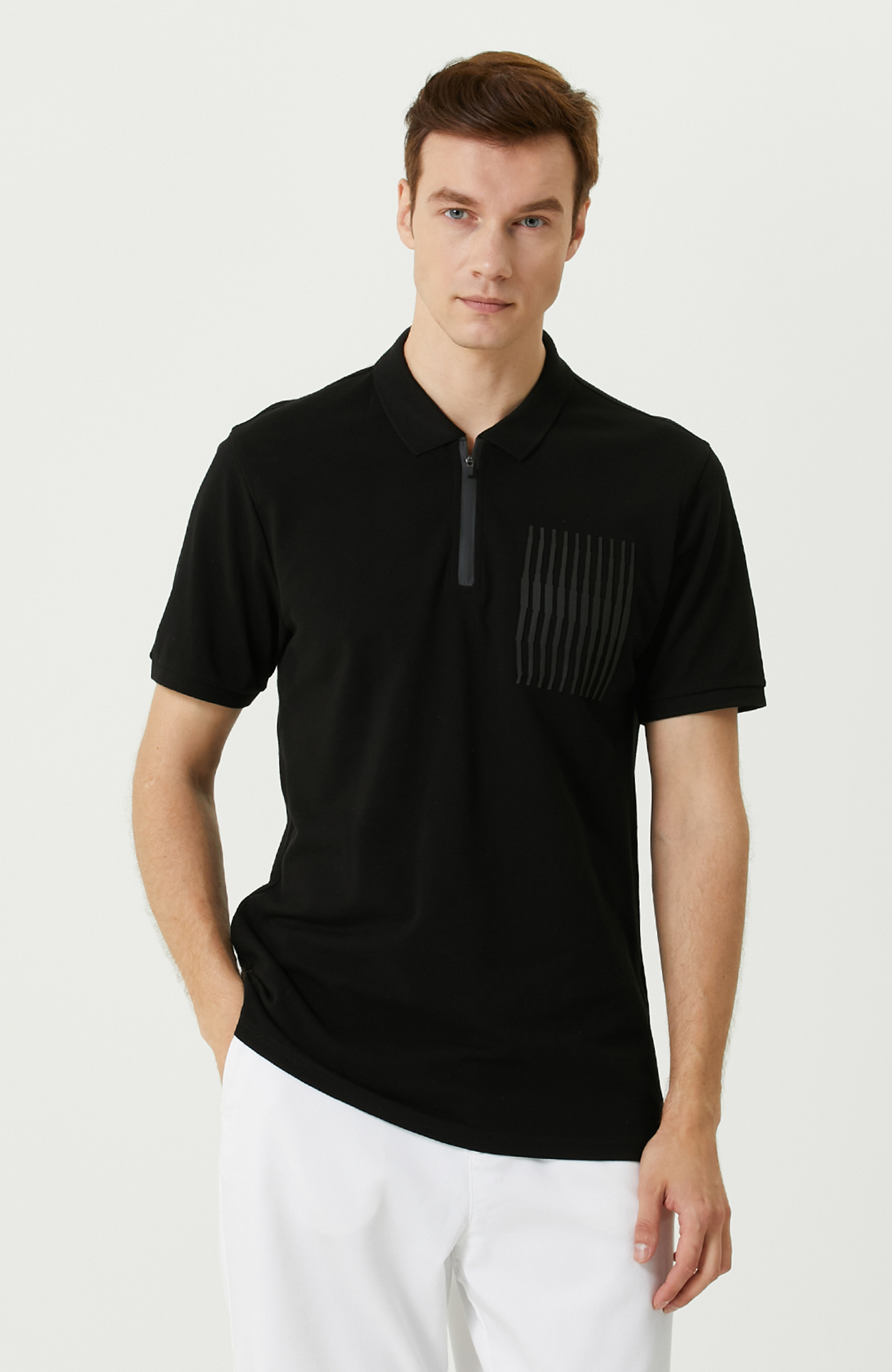 Siyah Polo Yaka T-shirt