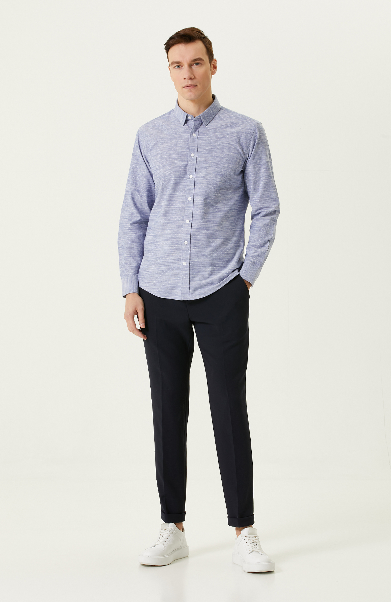 Slim Fit Lacivert Pantolon