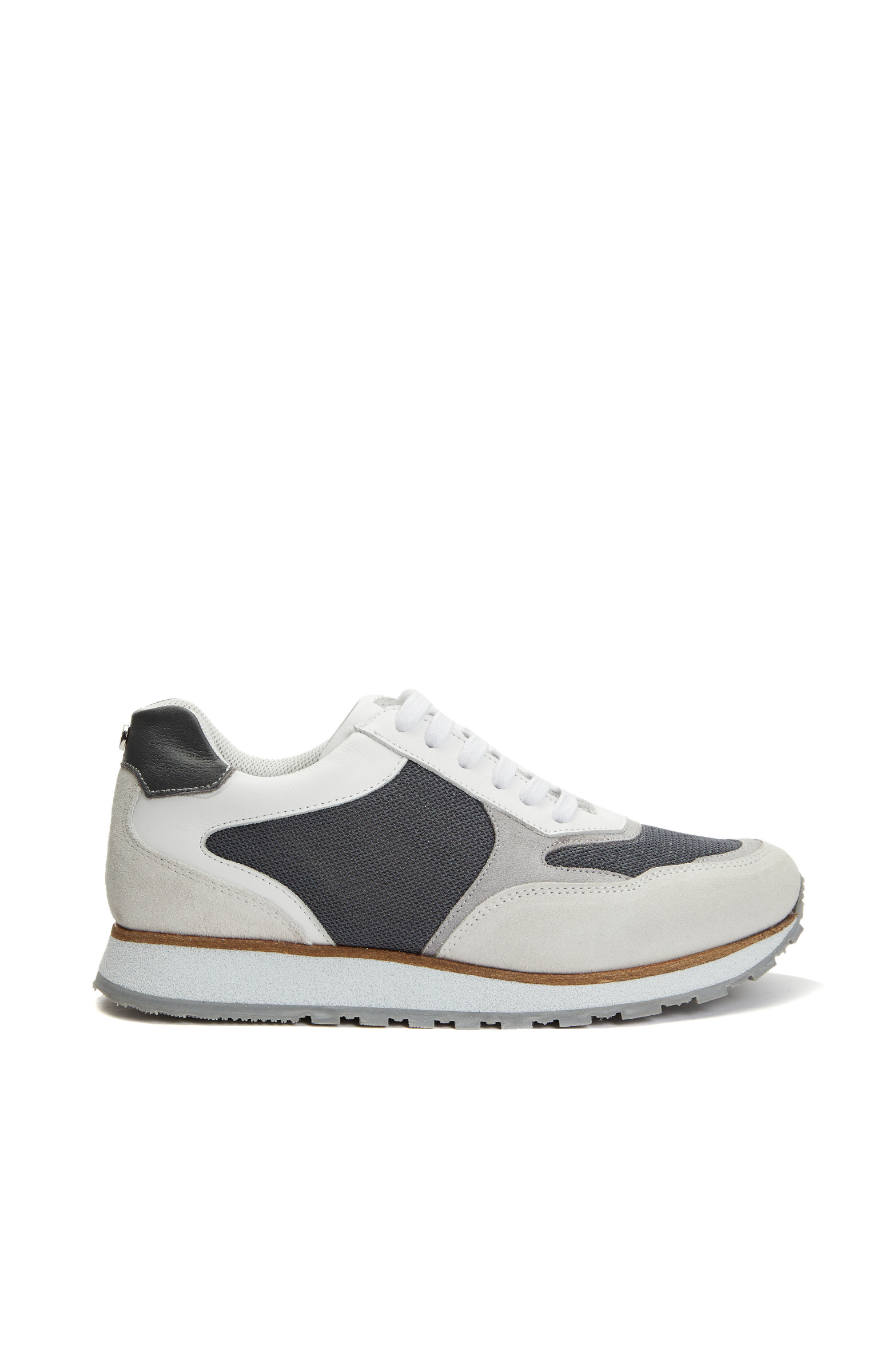 Gri Beyaz Kadın Süet Sneaker