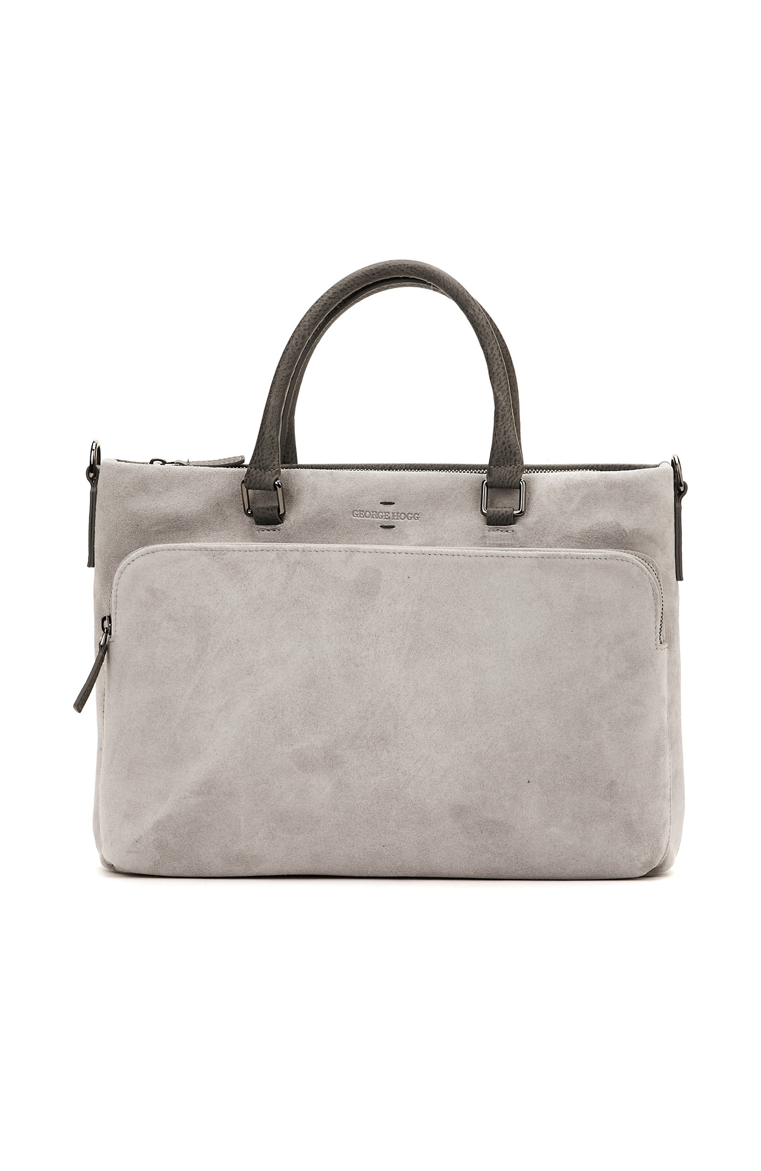 Gri Süet Laptop Çantası