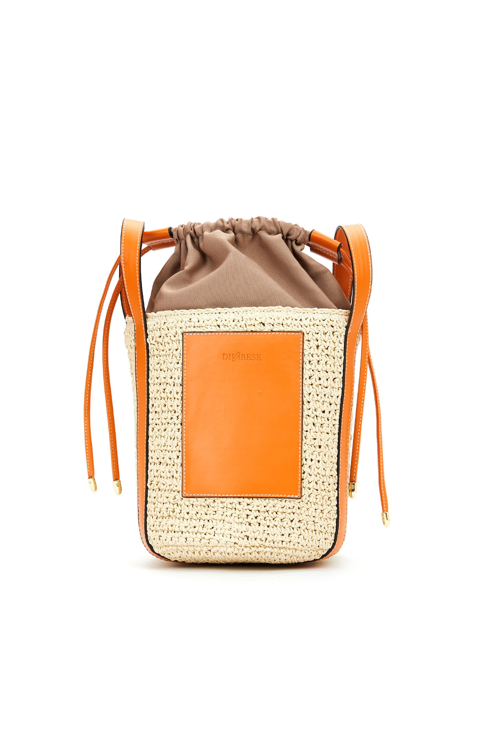 Turuncu Kadın Hasır Omuz Çantası