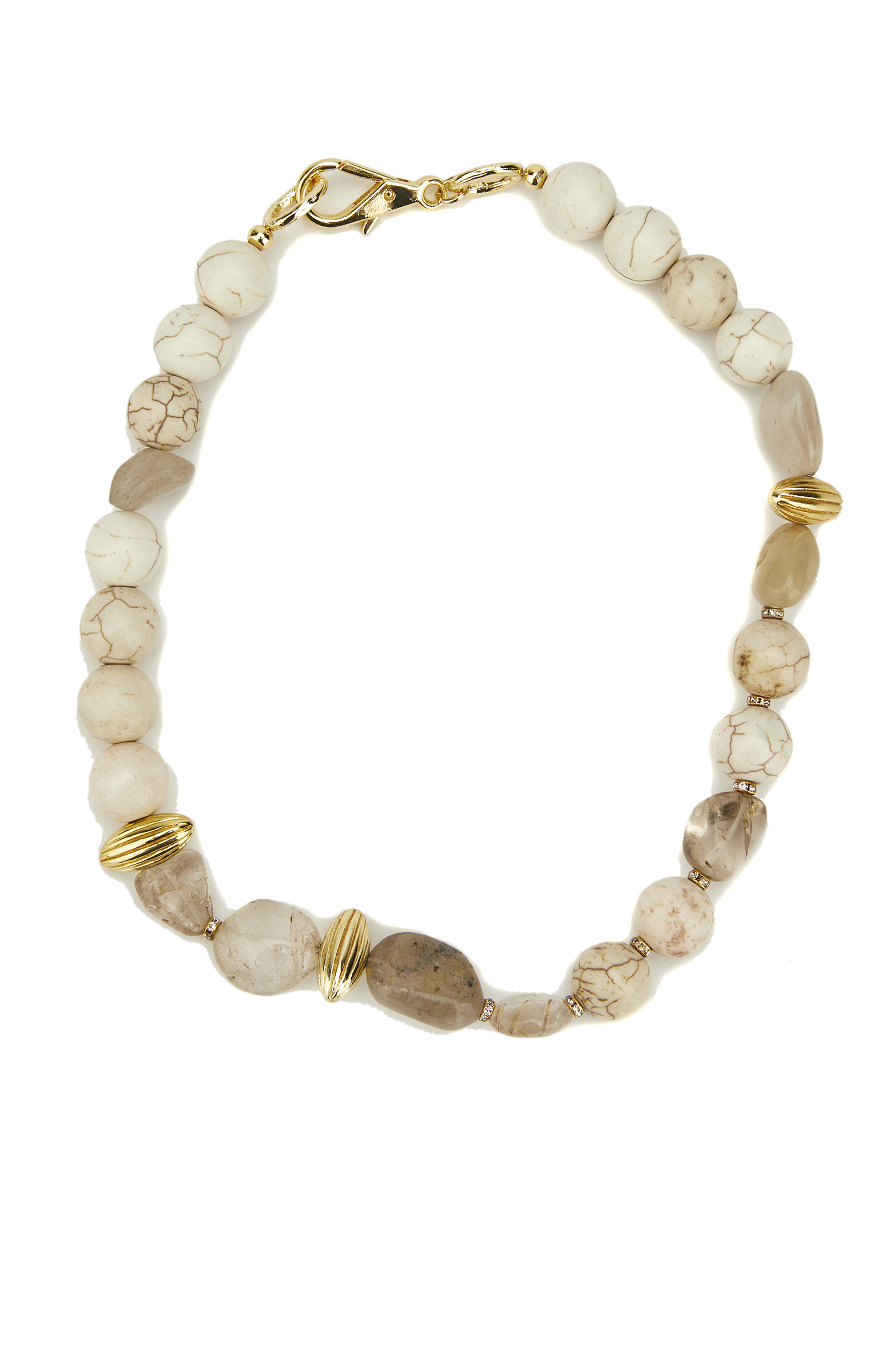 Krem Taşlı Kadın Kolye