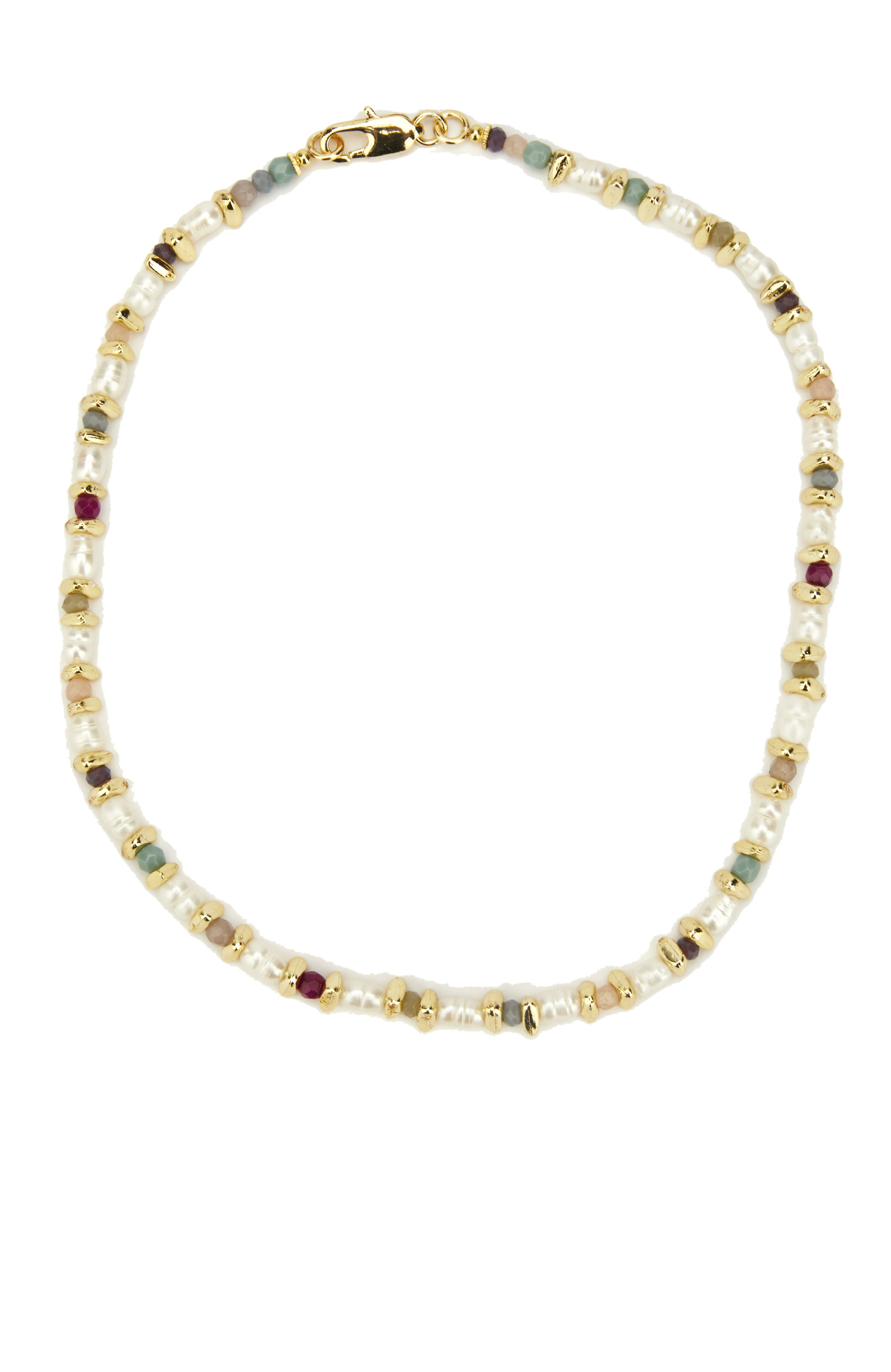 Krem Taşlı Kadın Kolye