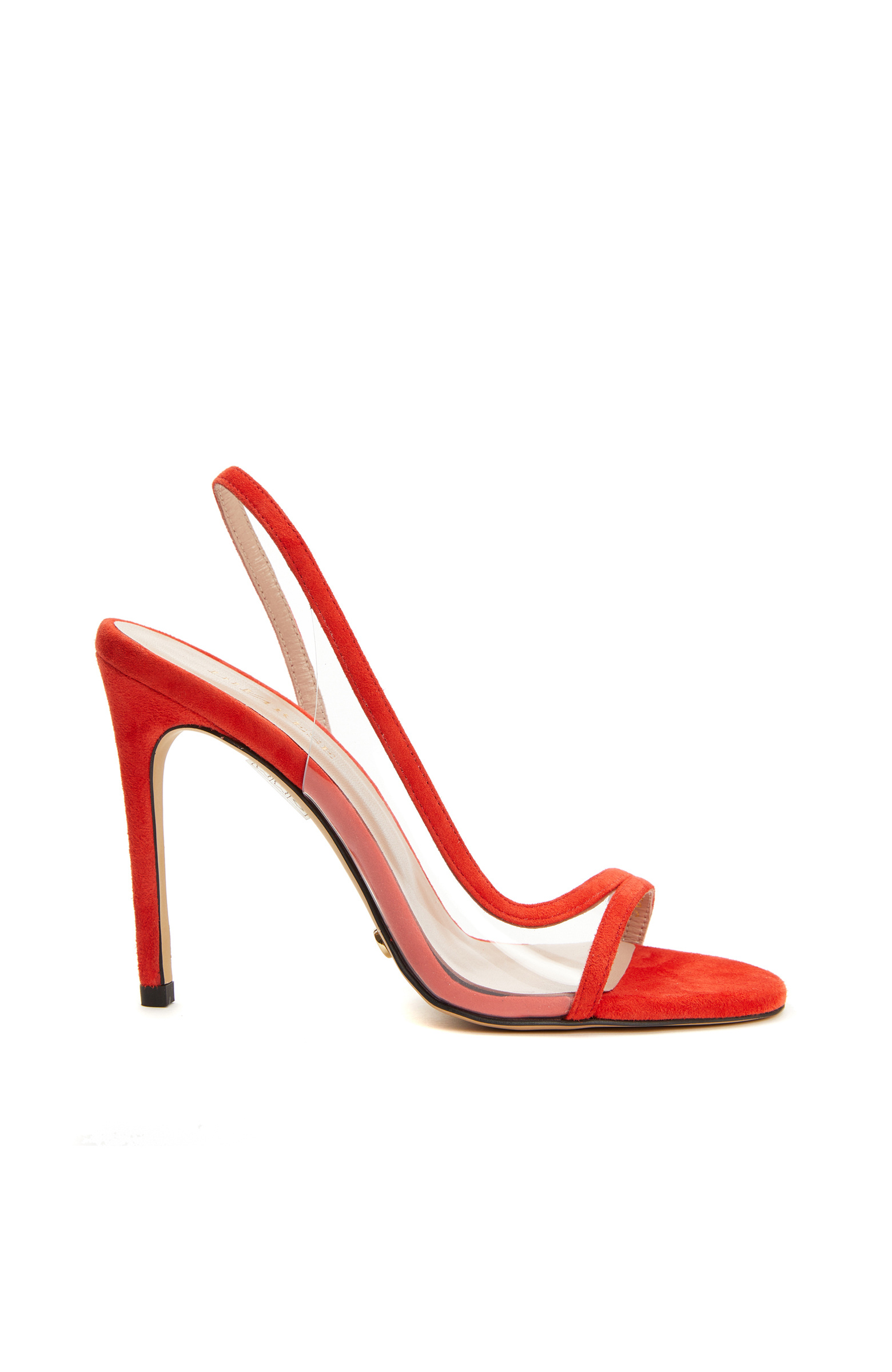 Kırmızı Topuklu Süet Sandalet