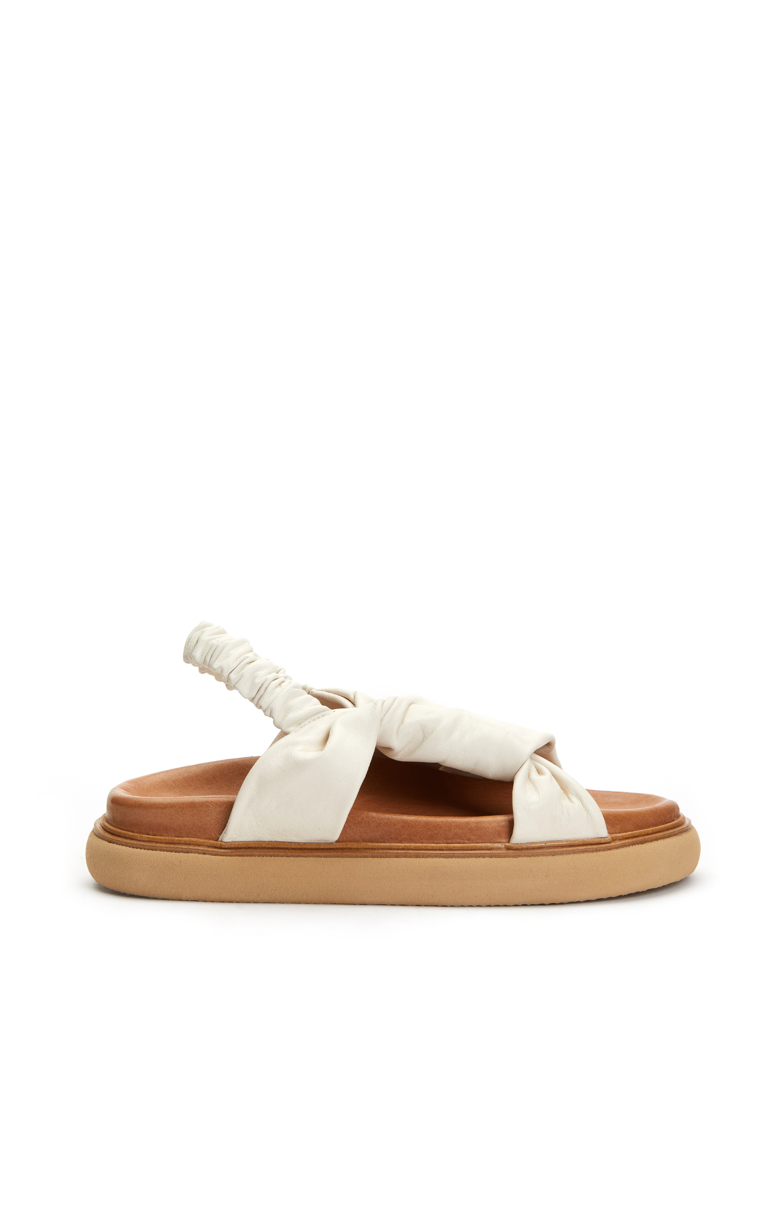 Krem Kadın Deri Sandalet Krem Kadın Deri Sandalet