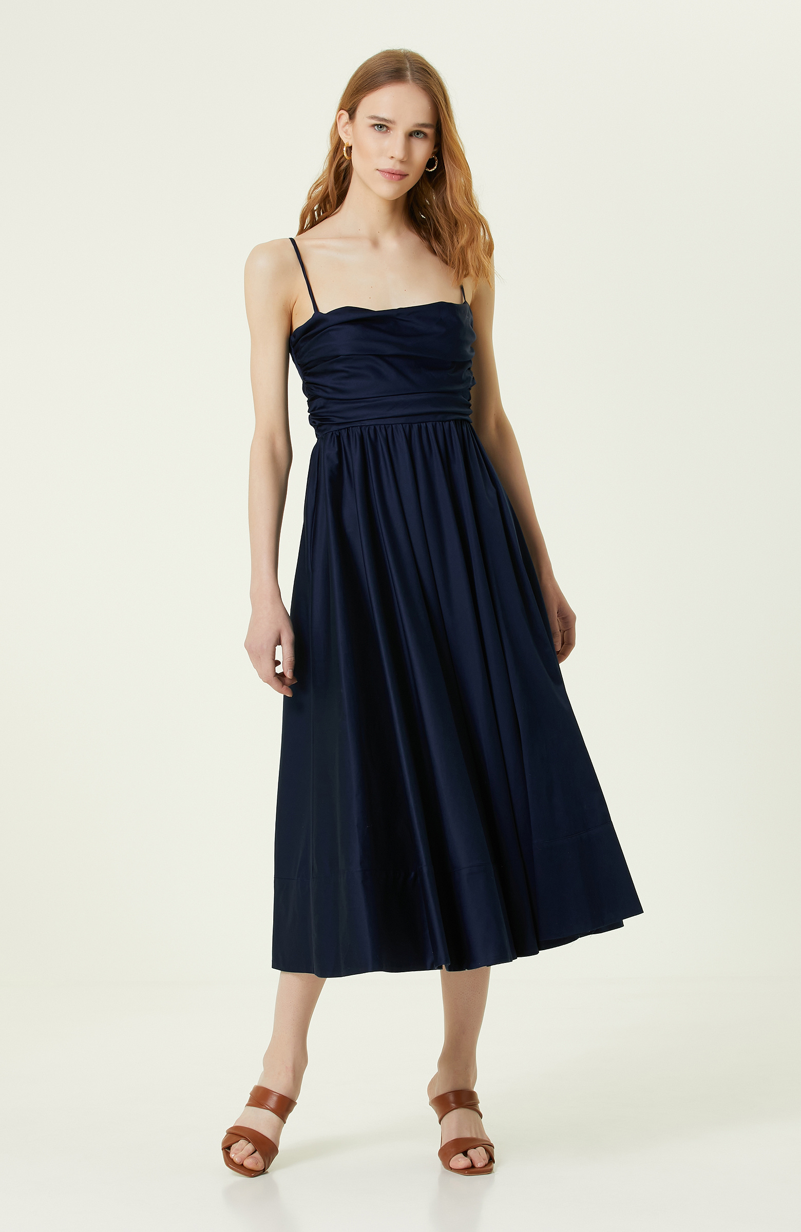 Lacivert Uzun Boy Elbise