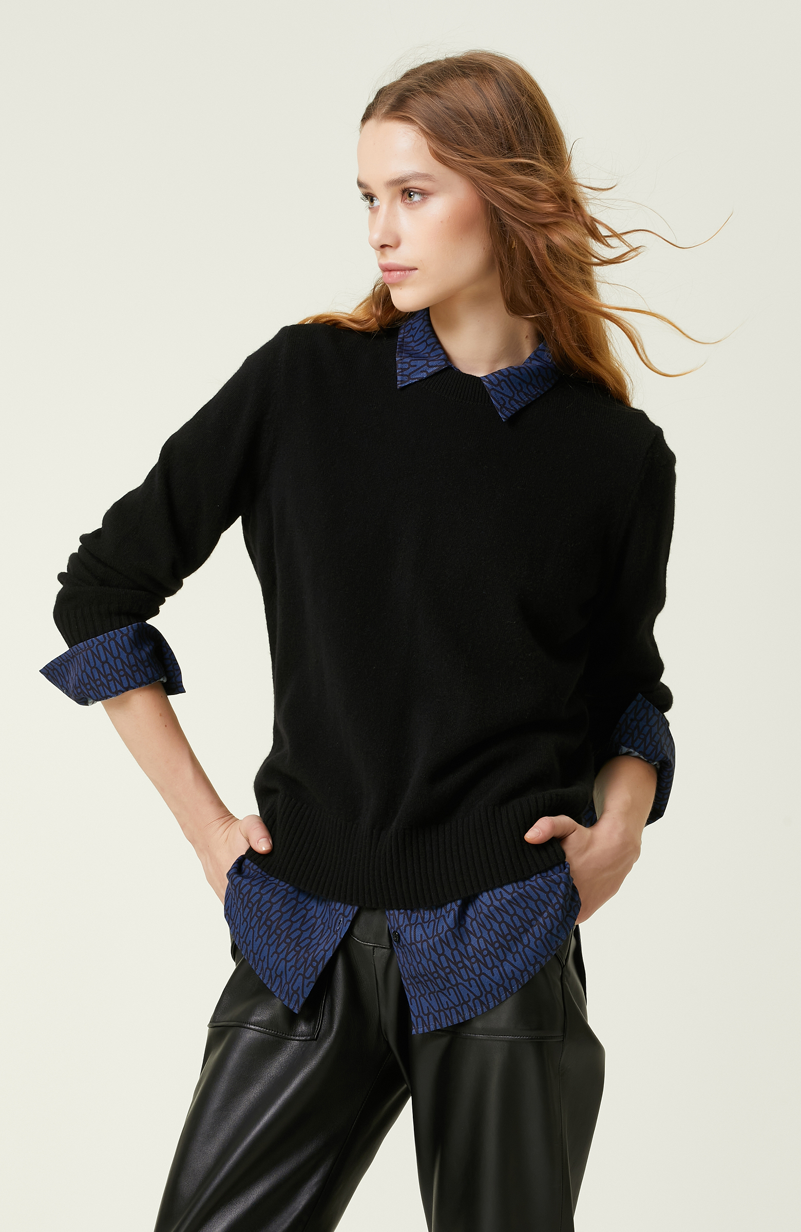 Basic Fit Siyah Kaşmir Kazak