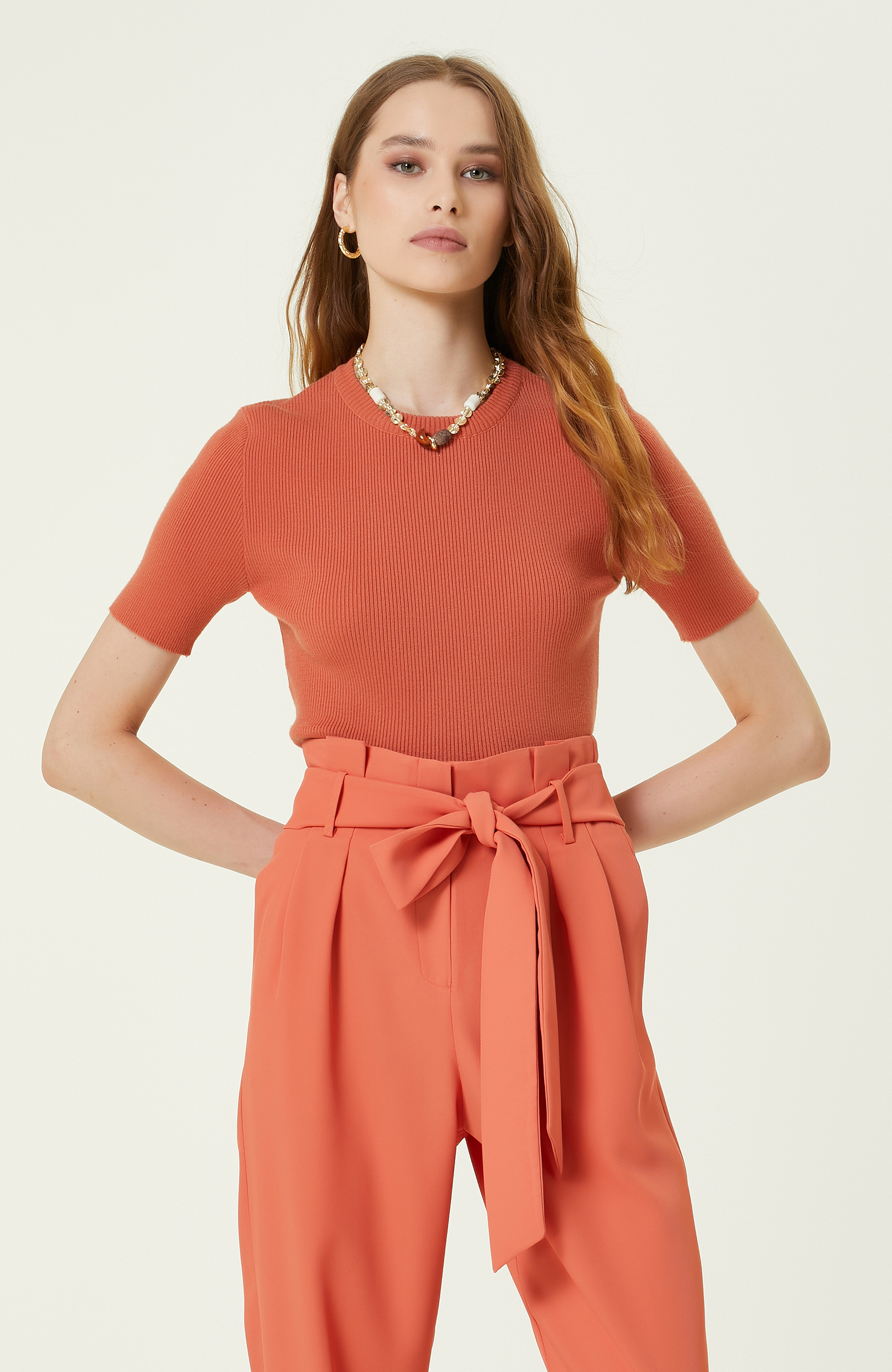 Slim Fit Somon Rengi Kazak