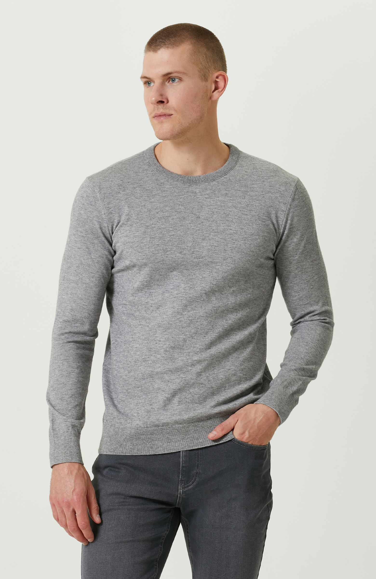 Gri Melanj Basic Triko Gri Melanj Basic Triko