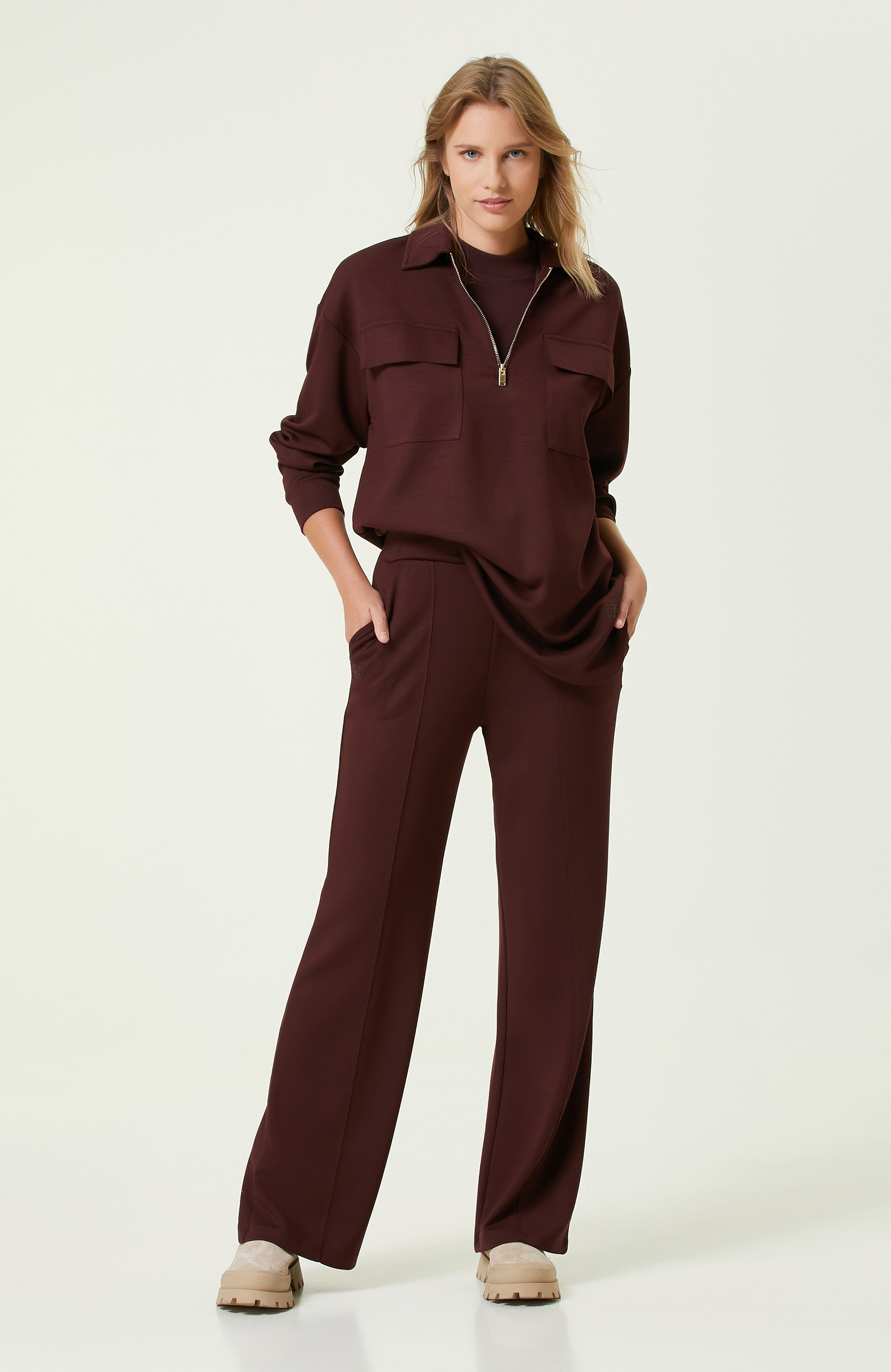 Basic Fit Bordo Eşofman Altı