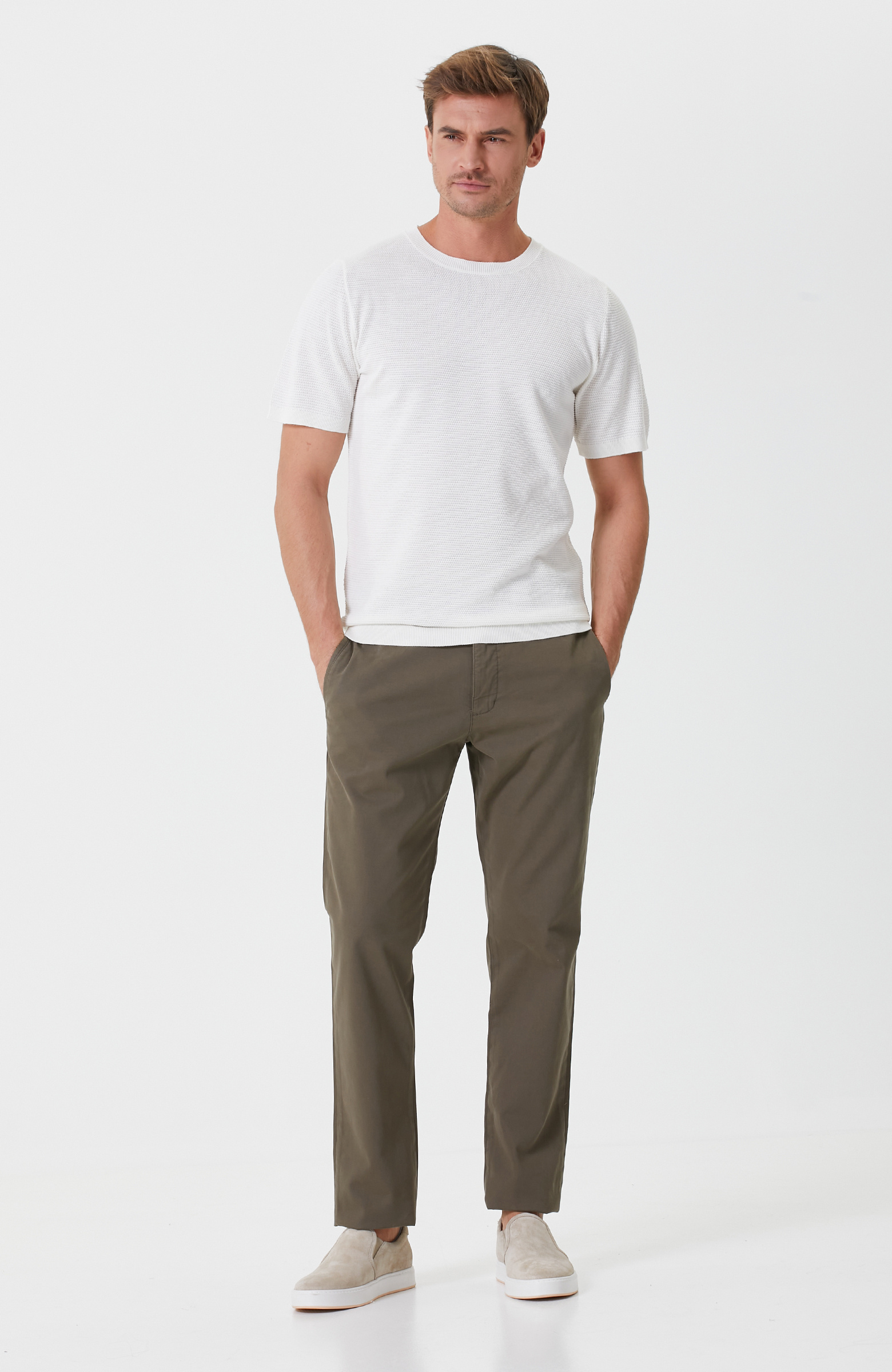 Slim Fit Haki Casual Pantolon