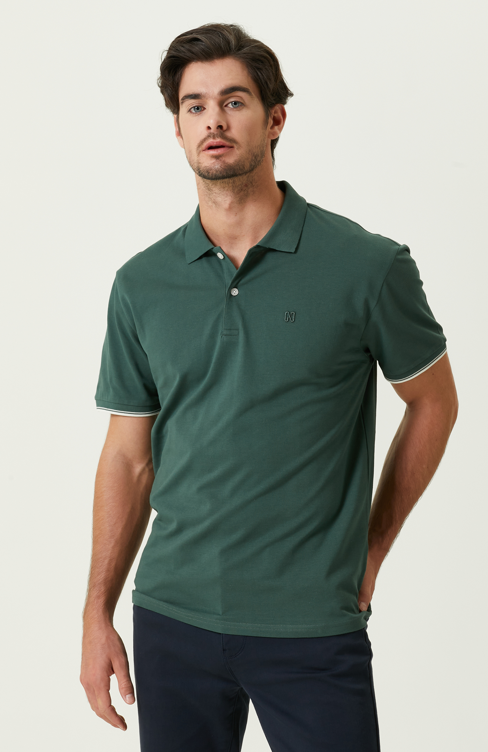 Yeşil Basic Pike Polo Yaka T-shirt Yeşil Basic Pike Polo Yaka T-shirt