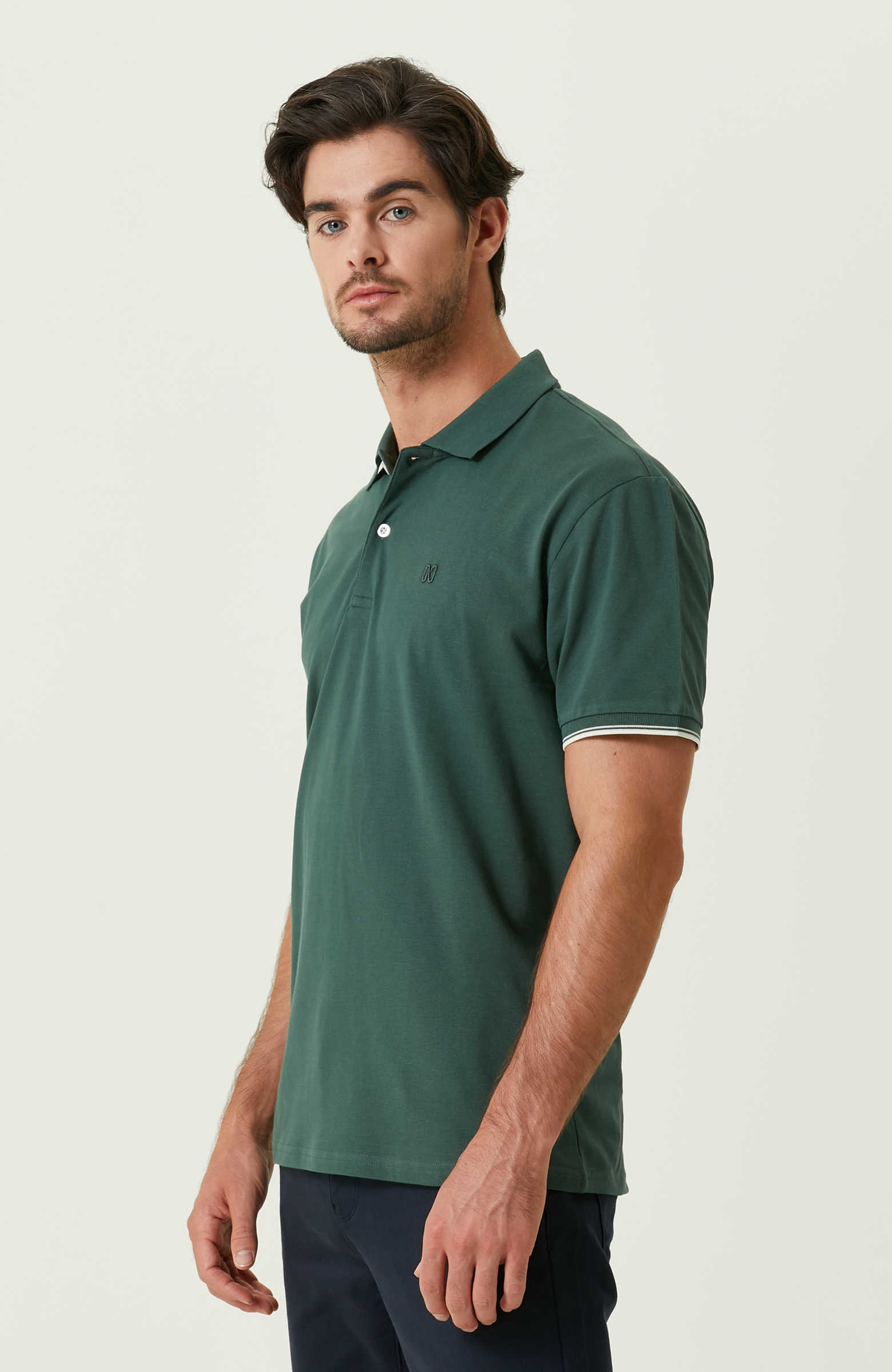 Yeşil Basic Pike Polo Yaka T-shirt