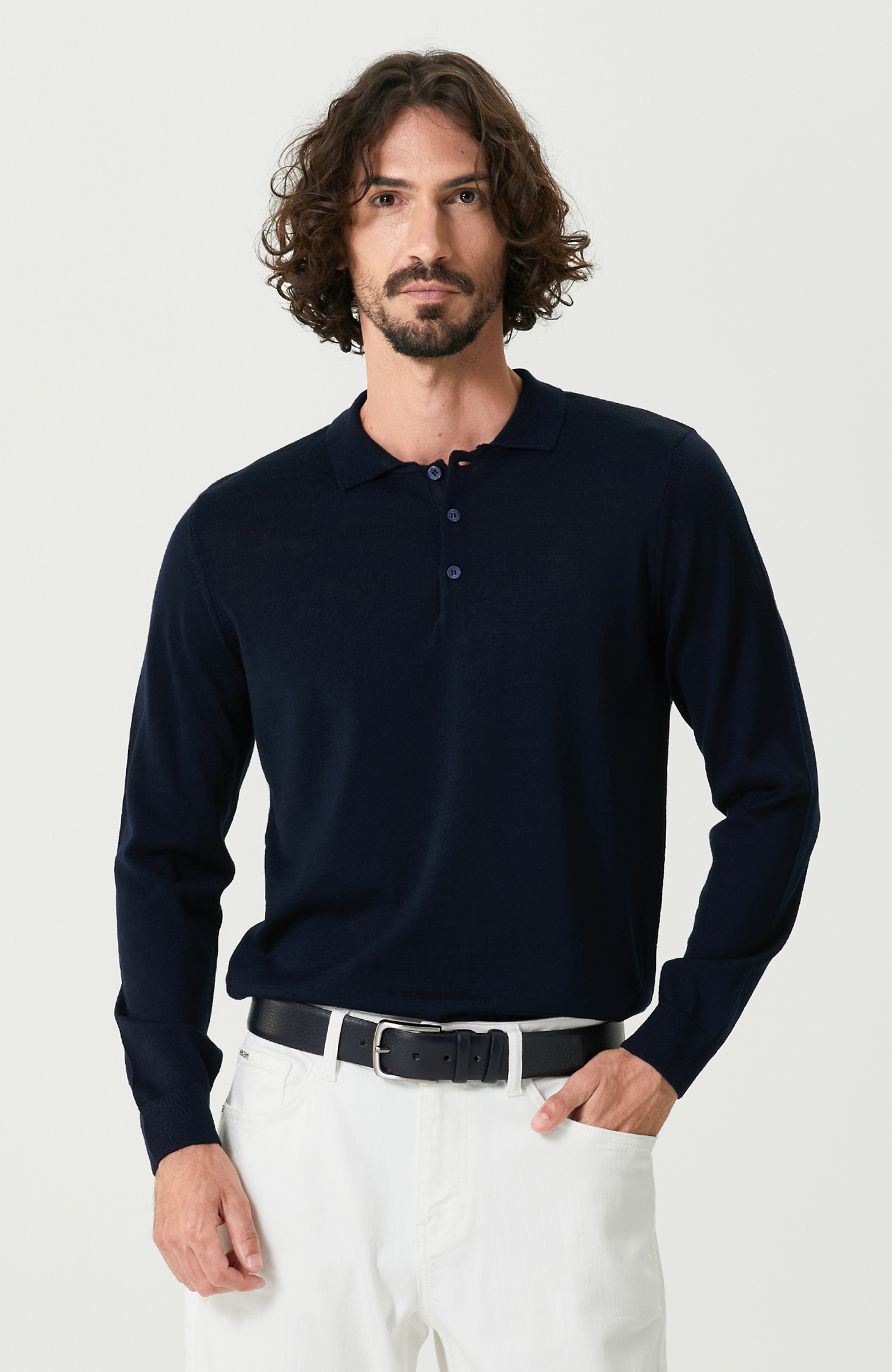 Lacivert Polo Yaka Triko Lacivert Polo Yaka Triko