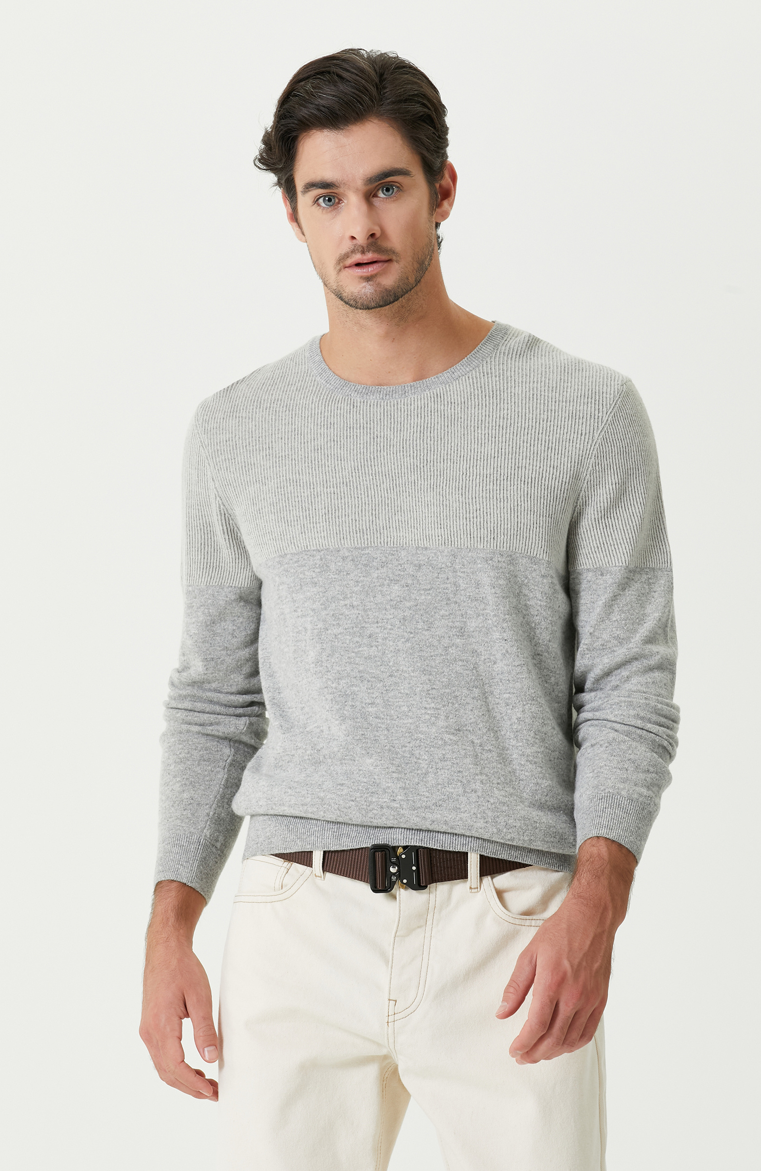 Gri Melanj Desenli Kazak