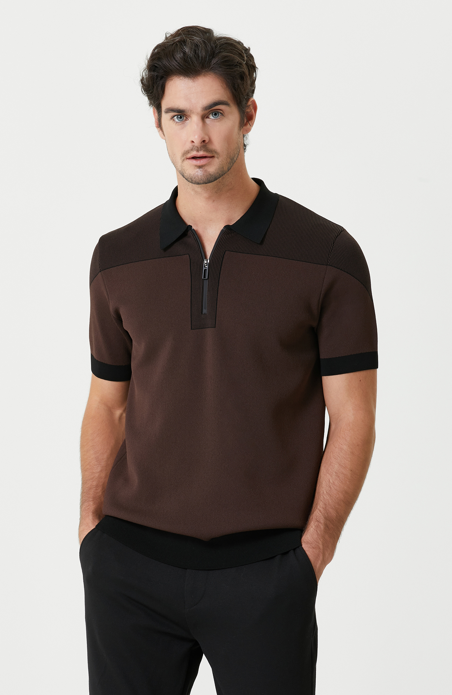 N-Tech Siyah Kahverengi Kazak