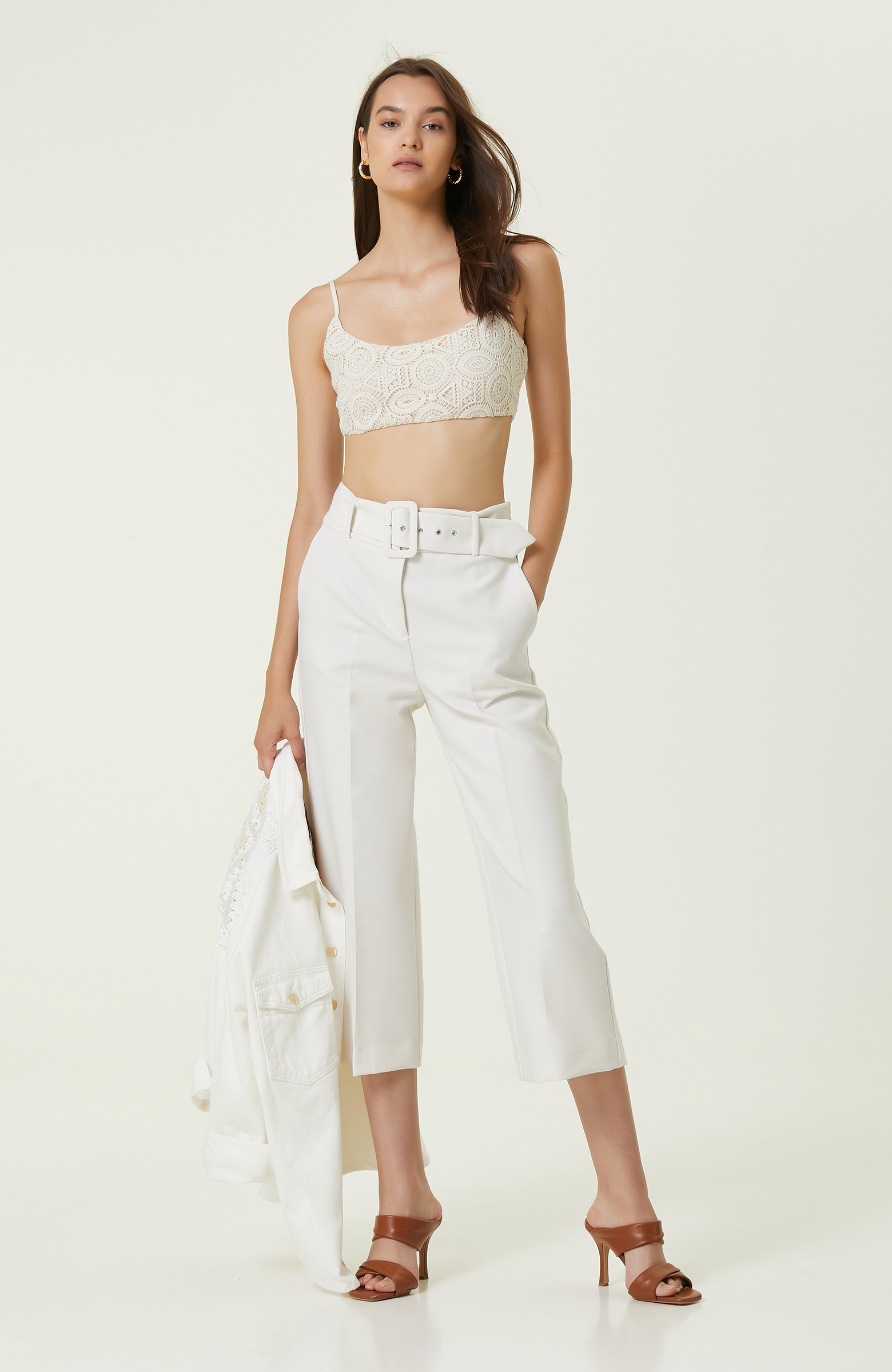 Regular Fit Ekru Pantolon