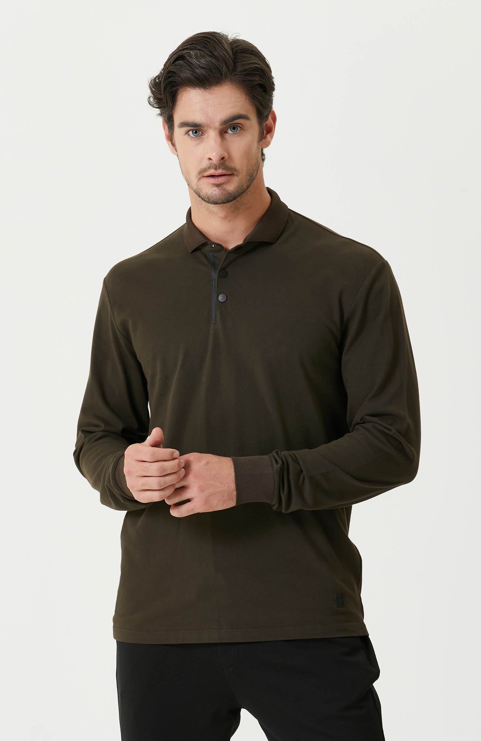 Slim Fit Haki Polo Yaka T-shirt