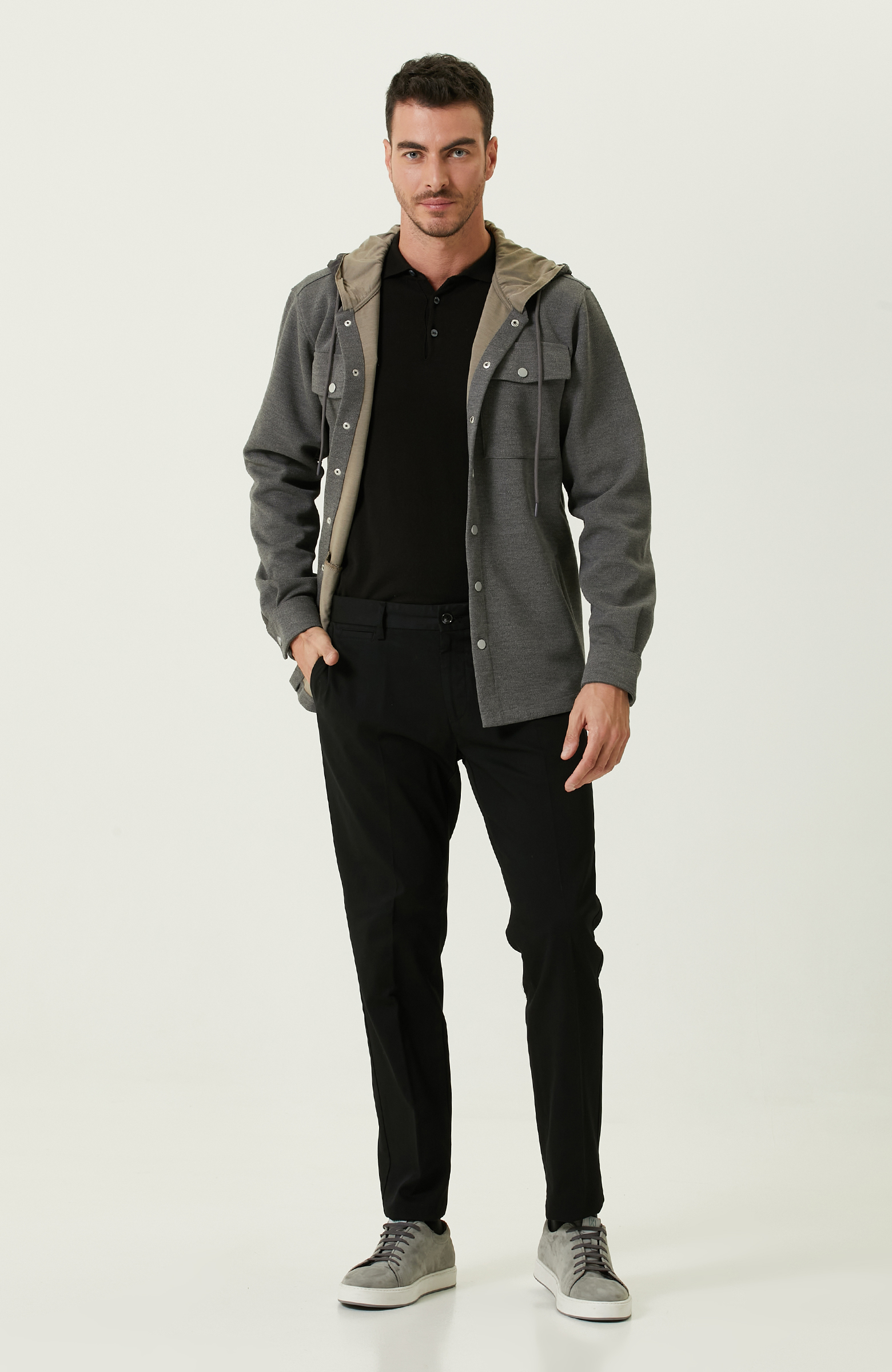 Siyah Armürlü Dokuma Pantolon Siyah Armürlü Dokuma Pantolon