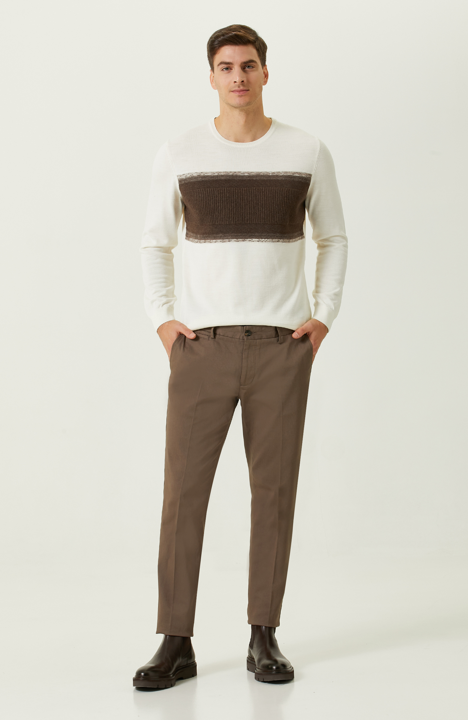 Camel Armürlü Dokuma Pantolon Camel Armürlü Dokuma Pantolon