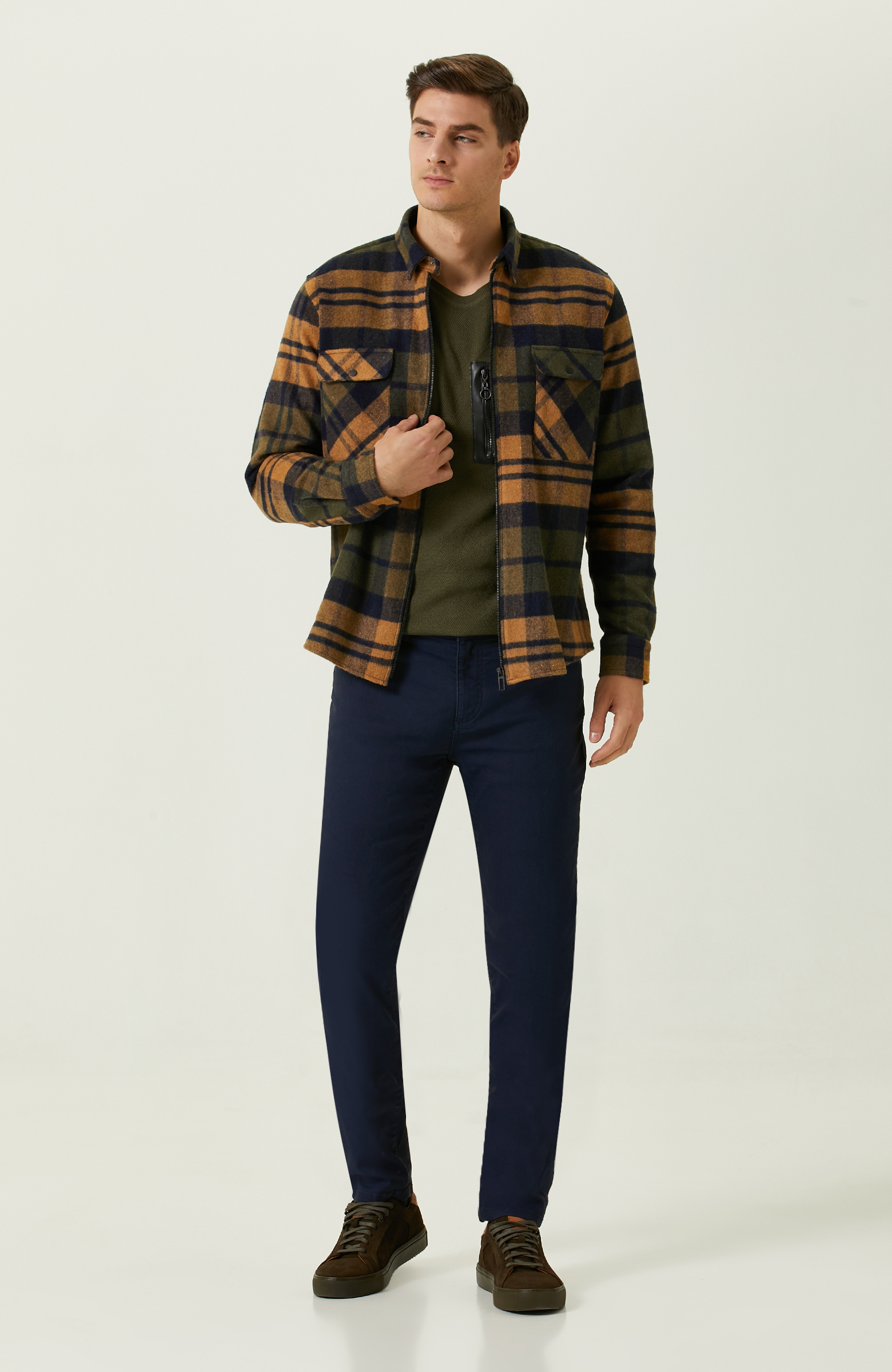 Slim Fit Lacivert Casual Pantolon