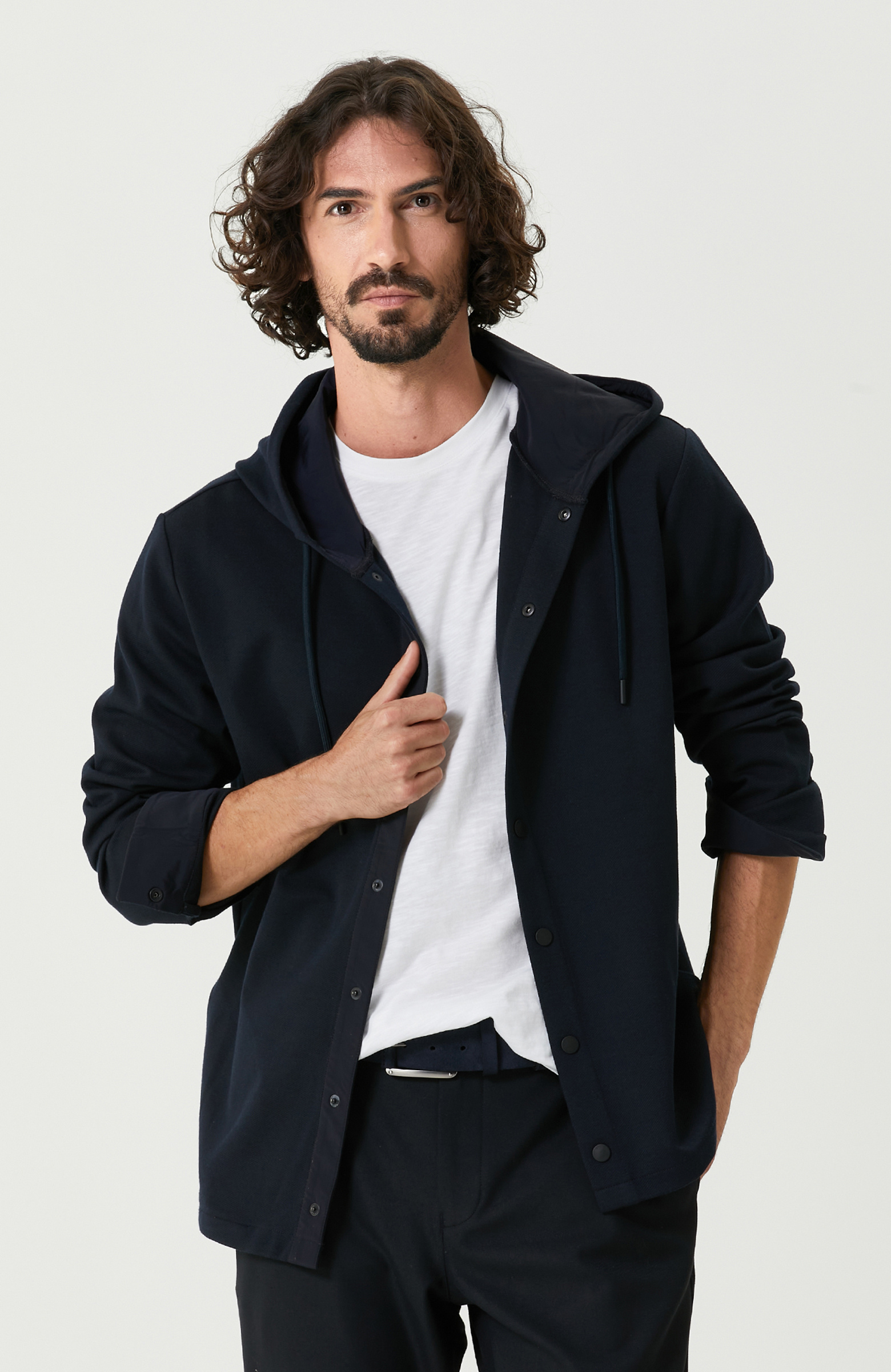 Slim Fit Lacivert Örme Dış Gömlek Slim Fit Lacivert Örme Dış Gömlek