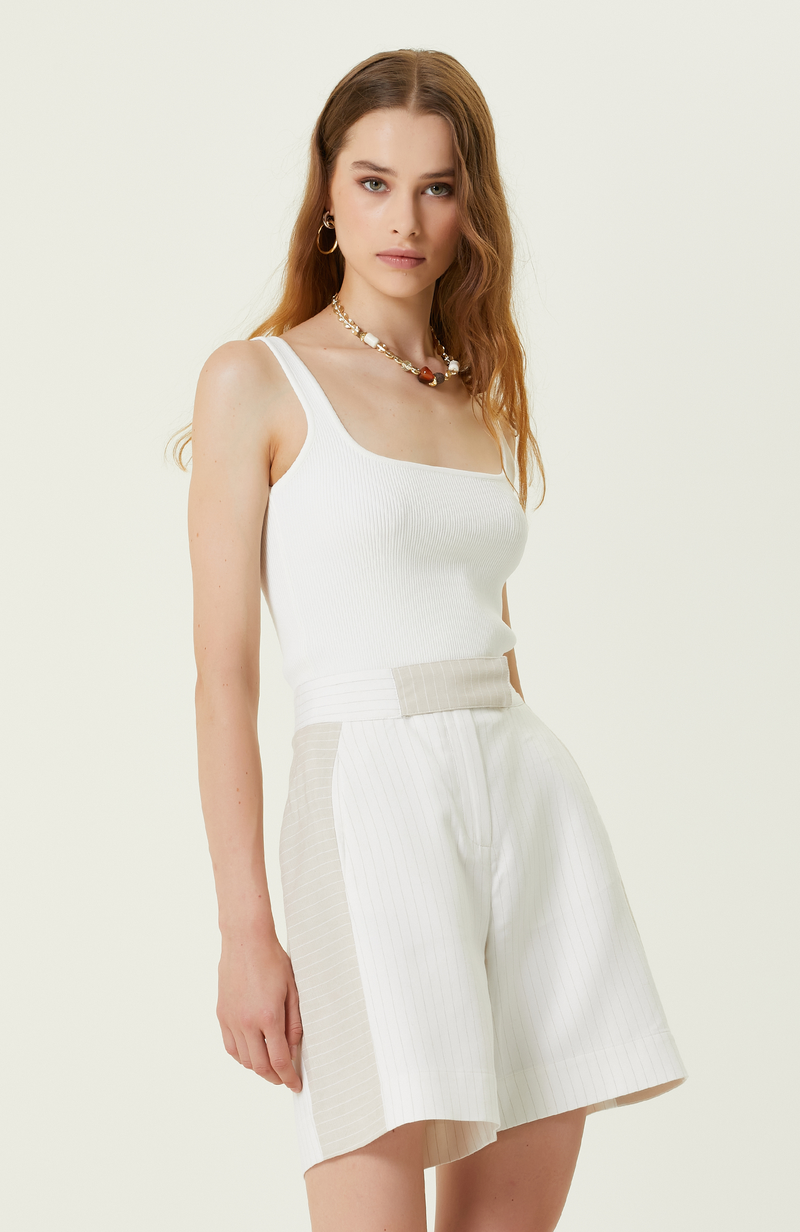 Slim Fit Ekru Kazak Slim Fit Ekru Kazak