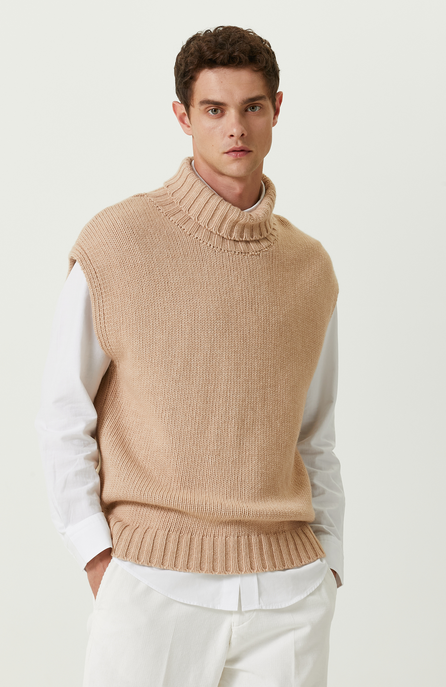 Camel Pamuk Keten Karışımlı Süveter Camel Pamuk Keten Karışımlı Süveter