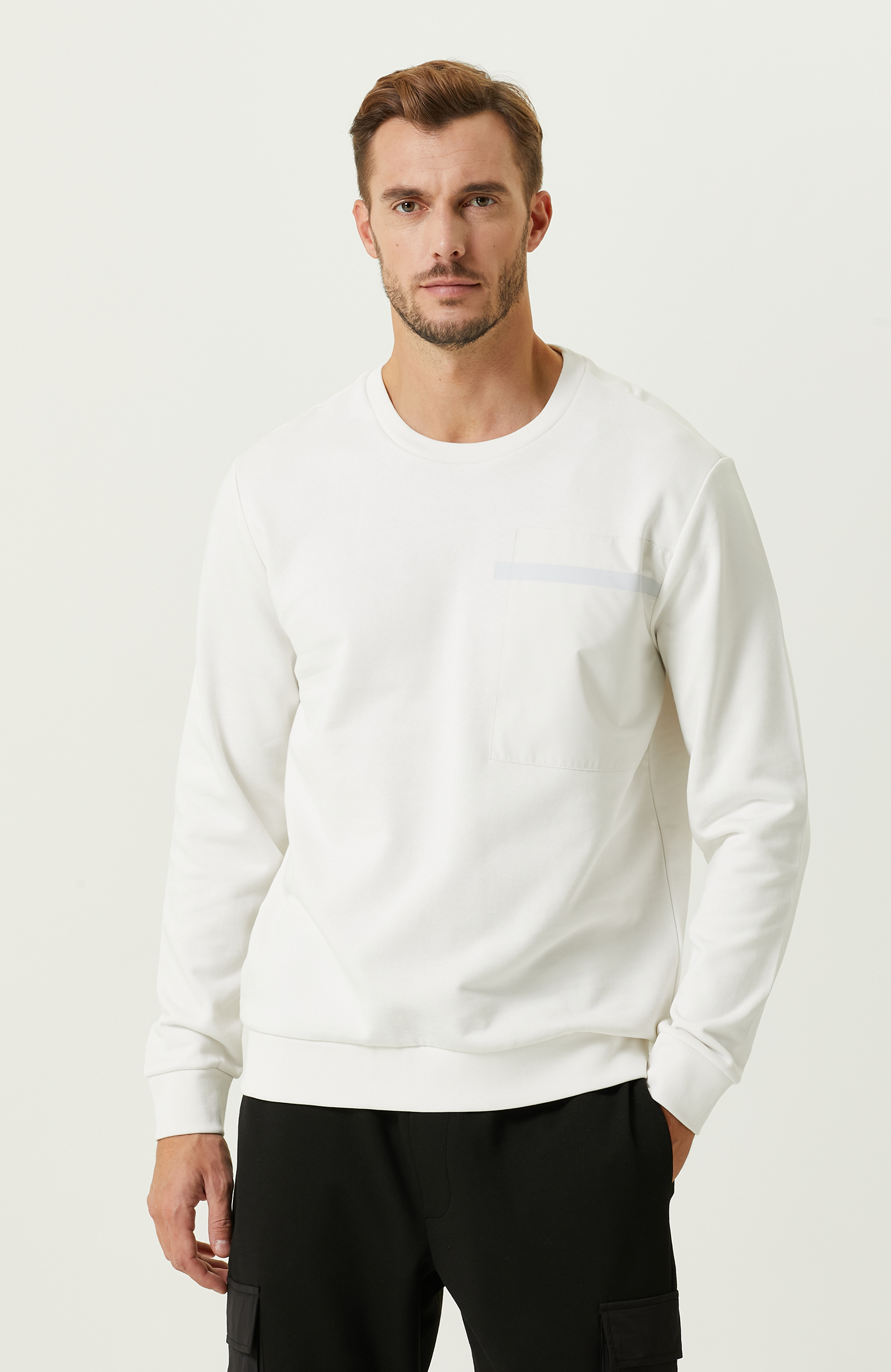 Slim Fit Ekru Sweatshirt