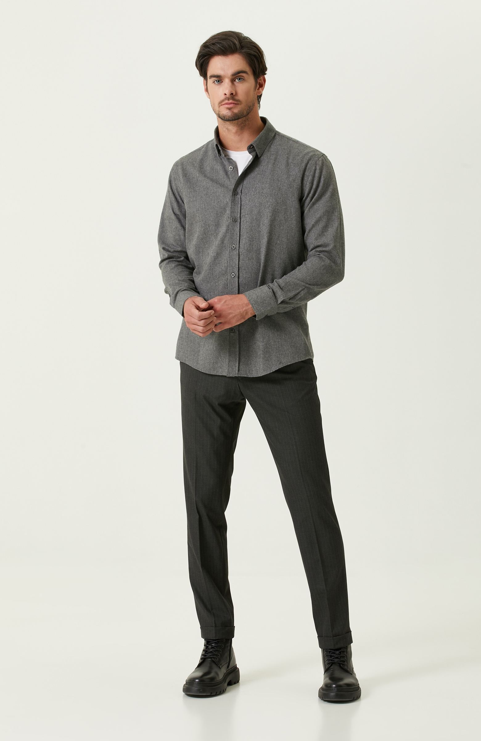 Antrasit Çizgili Pantolon