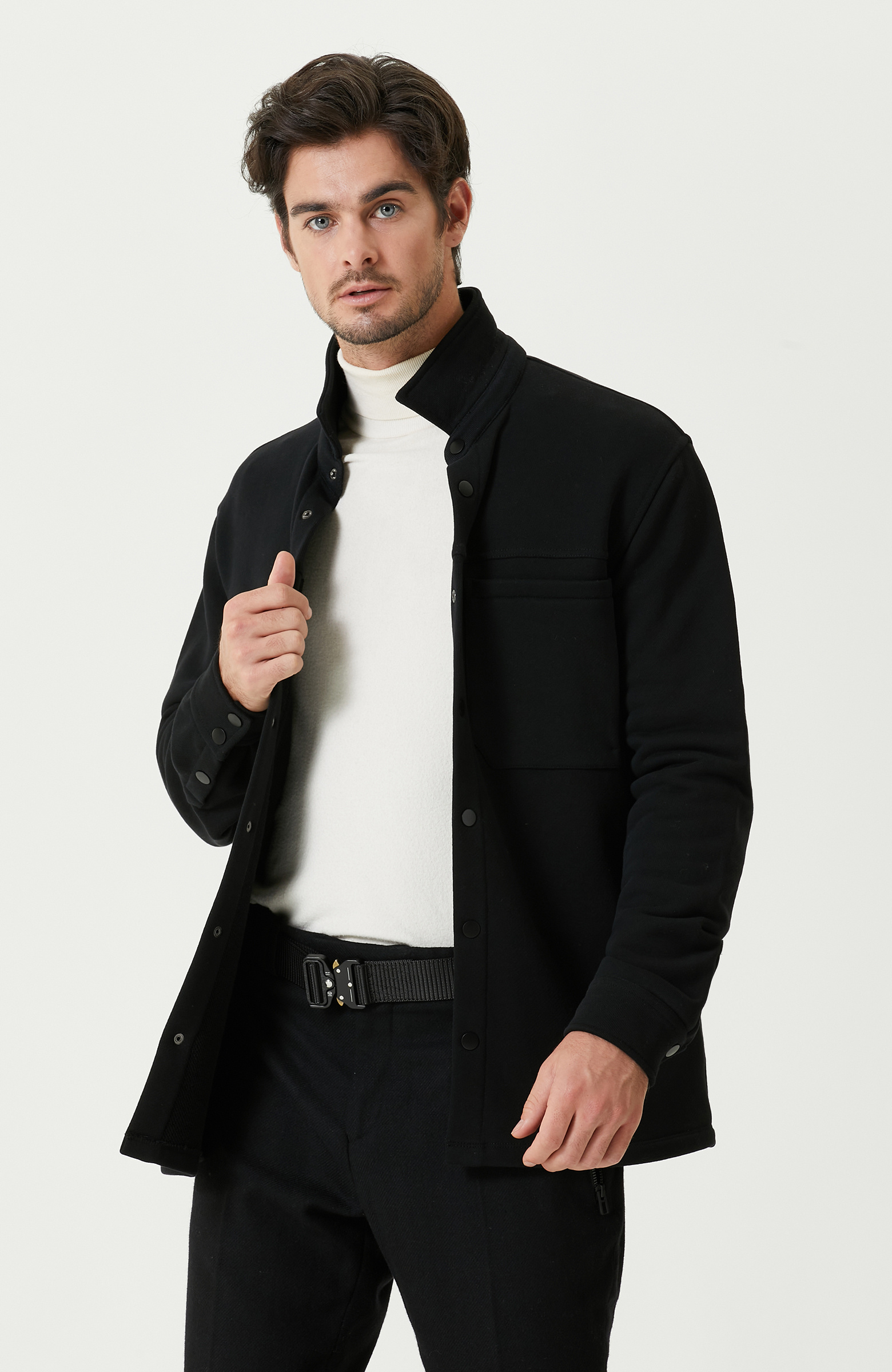 Comfort Fit Siyah Dış Gömlek