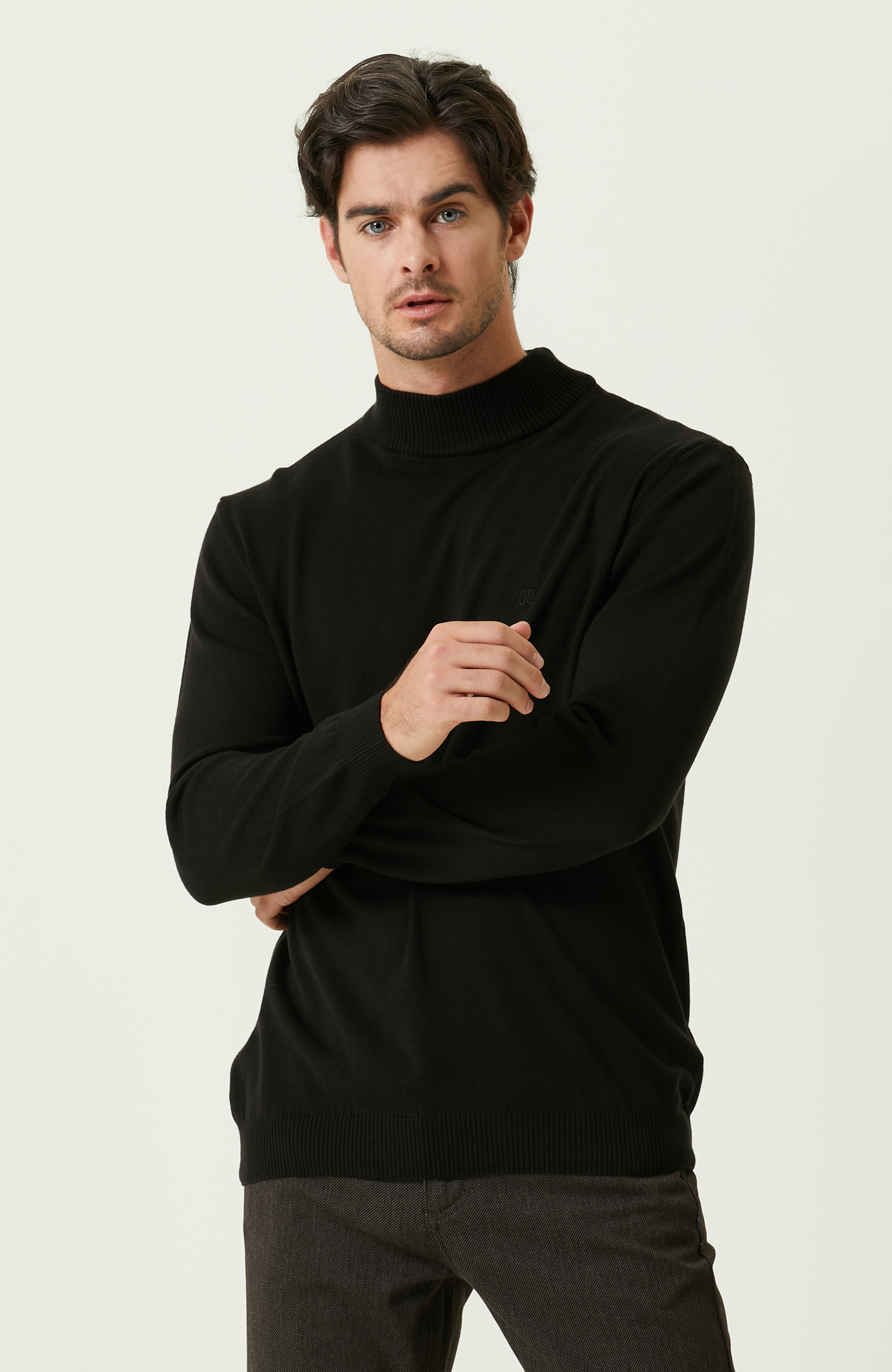 Siyah Balıkçı Yaka Kazak Siyah Balıkçı Yaka Kazak