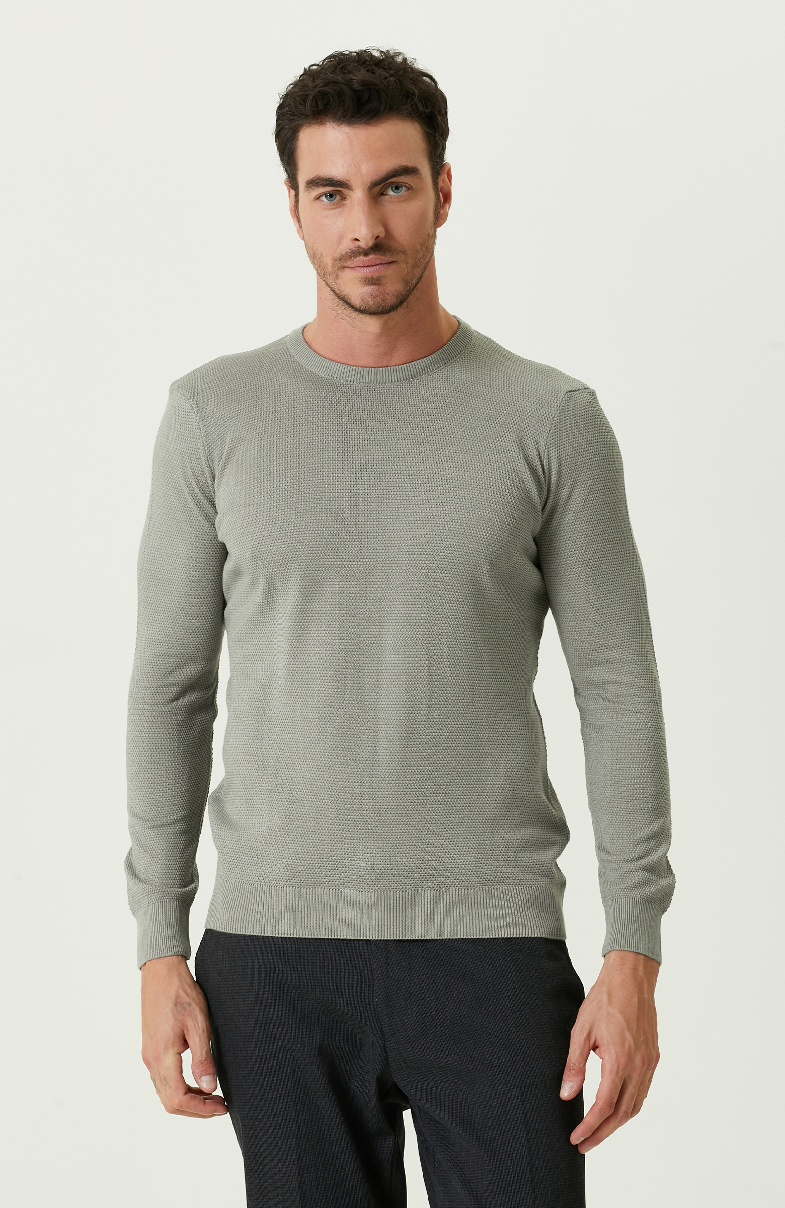 Açık Gri Melanj Kazak